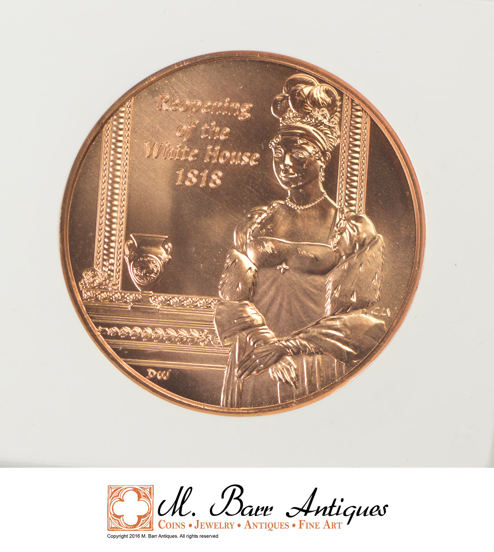 Brilliant Uncirculated 2008 Elizabeth Monroe Bronze Medal First Spouses ...