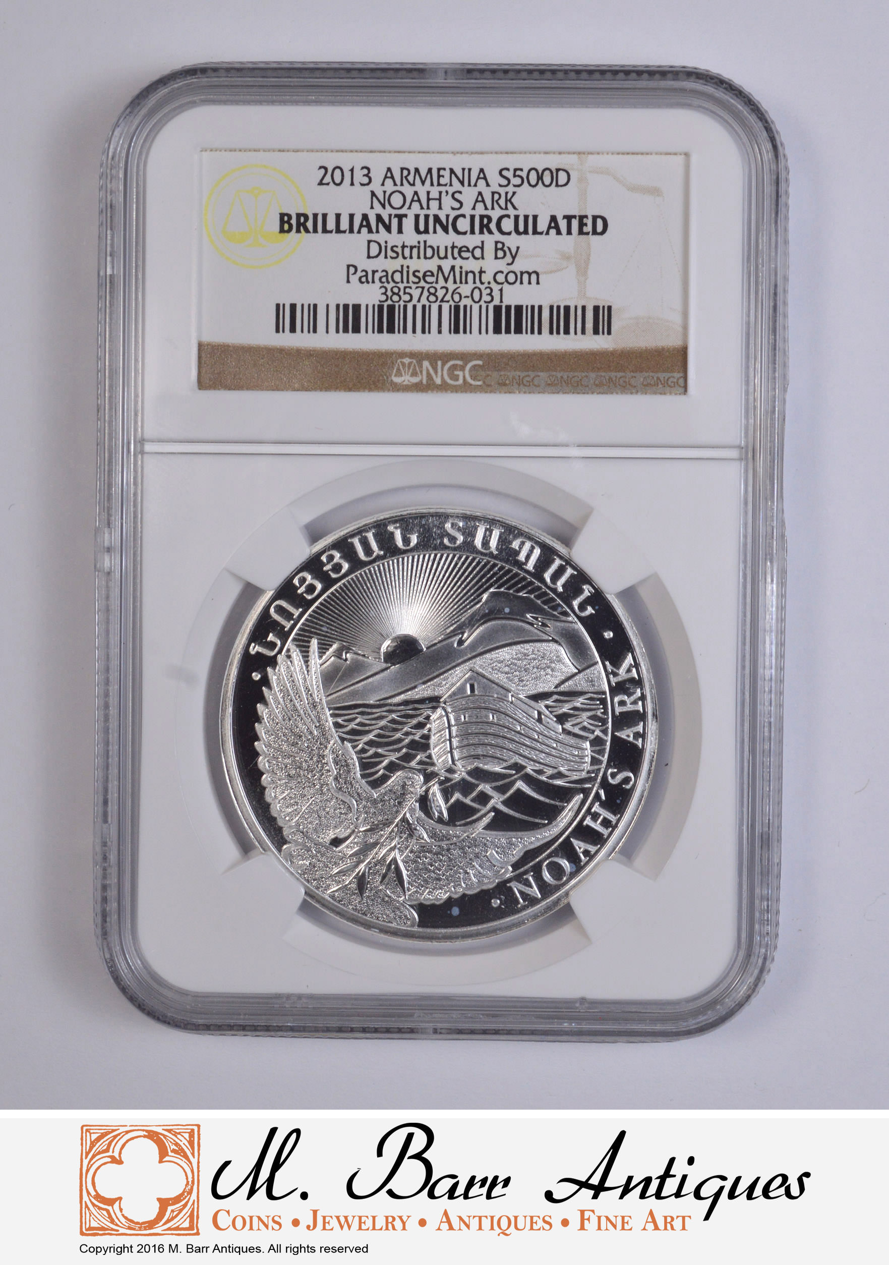 Brilliant Uncirculated 2013 Armenia 500 Dram Silver Noah's Ark - NGC ...