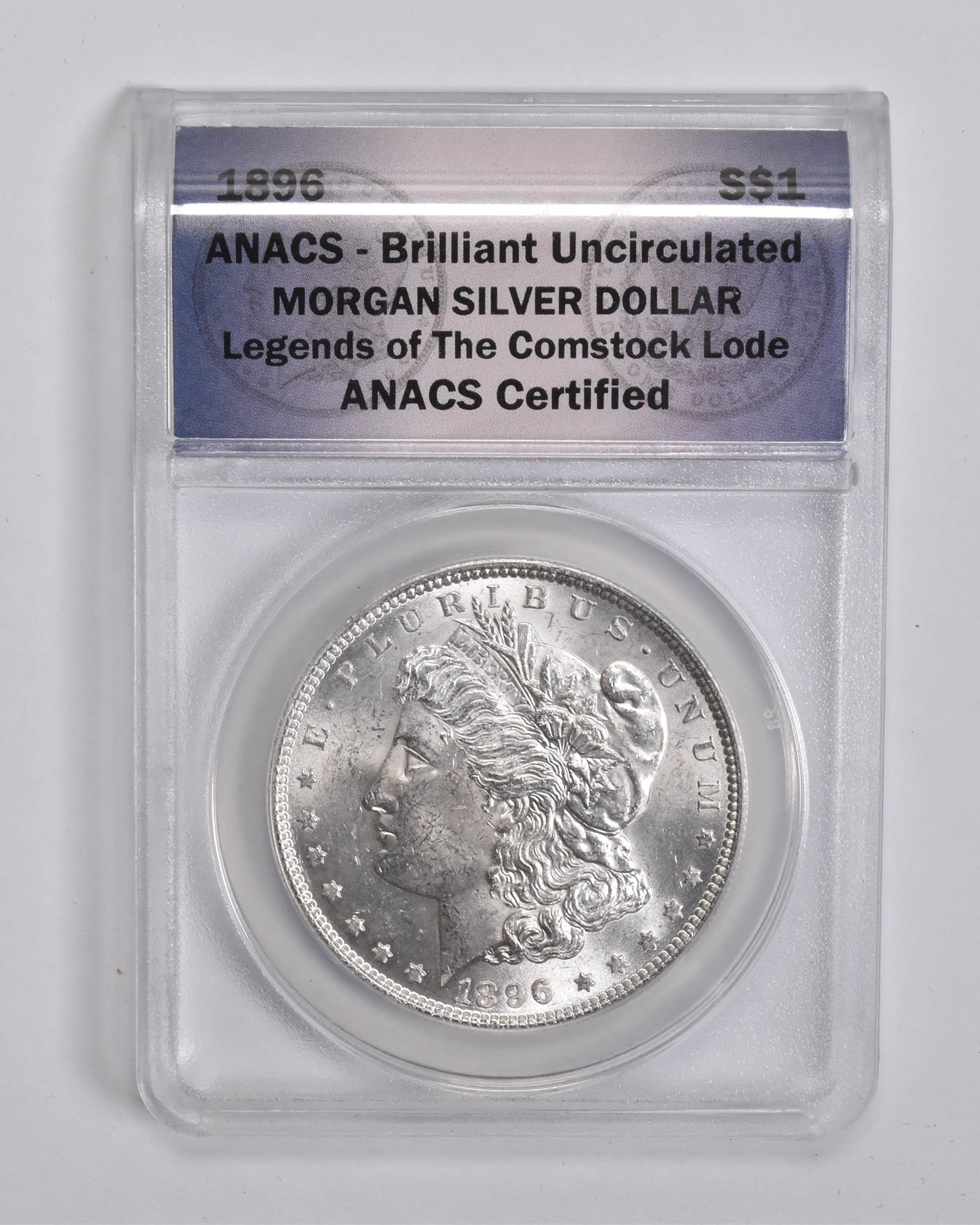 BU 1896 Morgan Silver Dollar - Legends Of The Comstock Lode - Graded ...