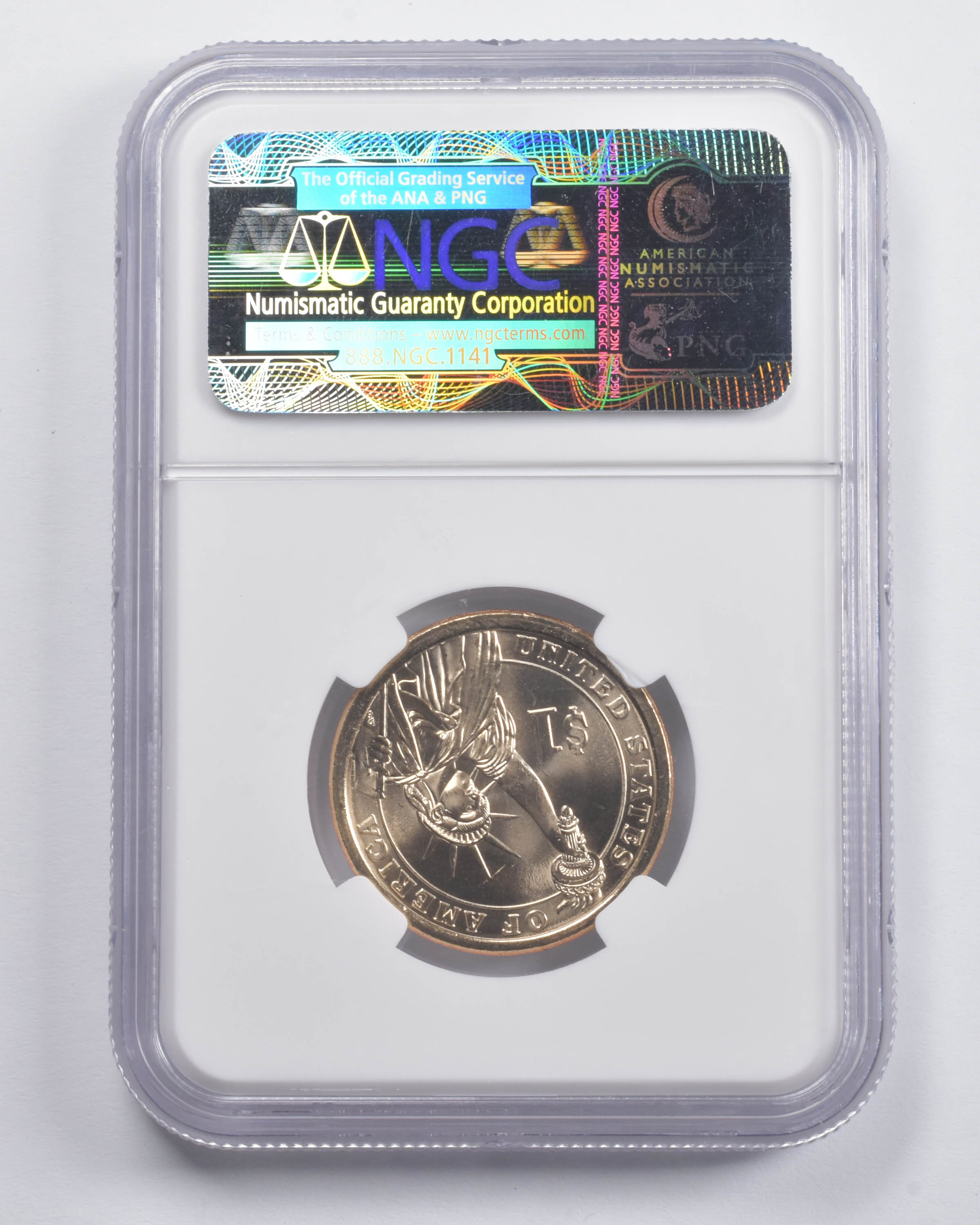 BU (2007) George Washington Presidential Dollar Missing Edge Lettering ...