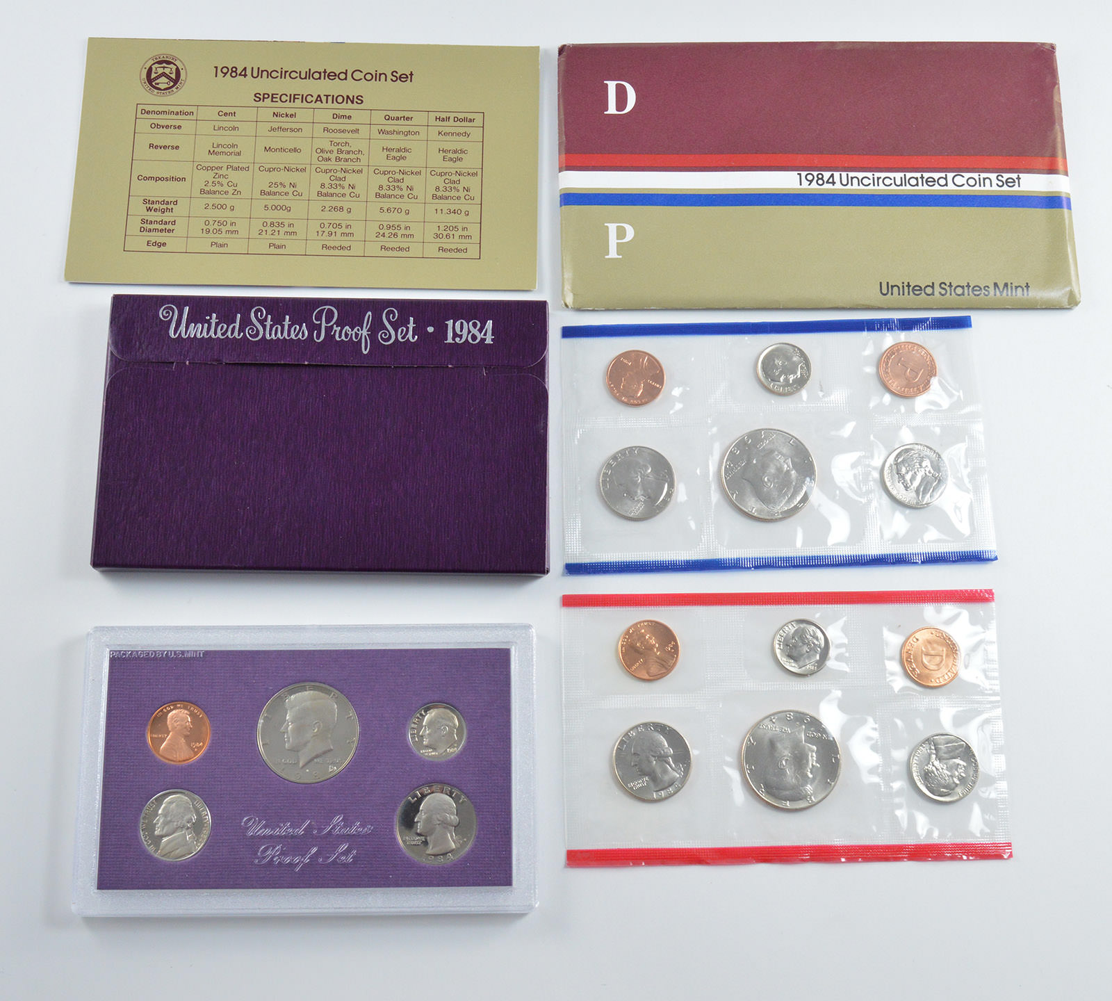 Bulk Deal: 1984 US Proof & Mint Sets - Coin Collection Bundle - 2 Sets ...