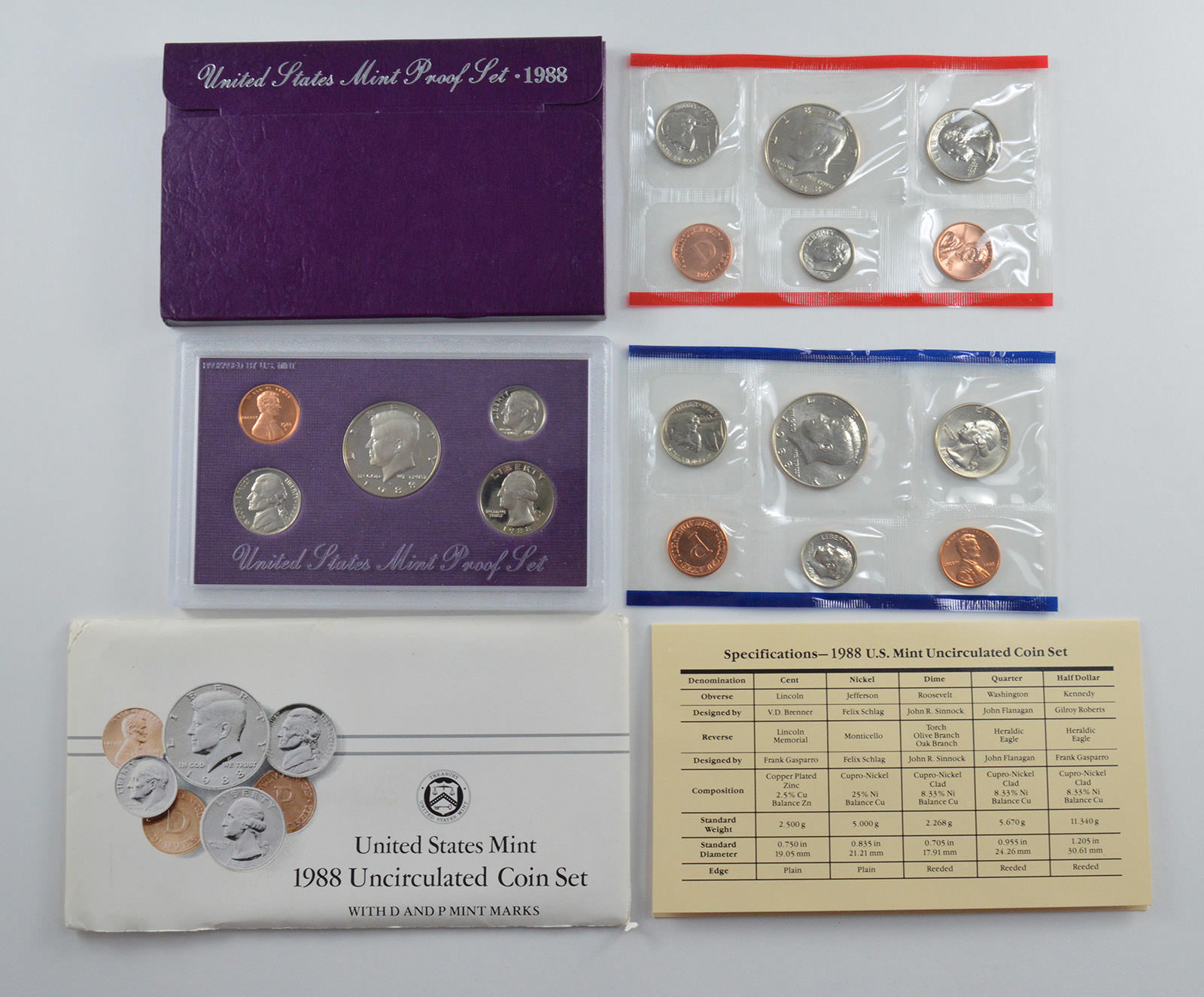 Bulk Deal: 1988 US Proof & Mint Sets - Coin Collection Bundle - 2 Sets ...