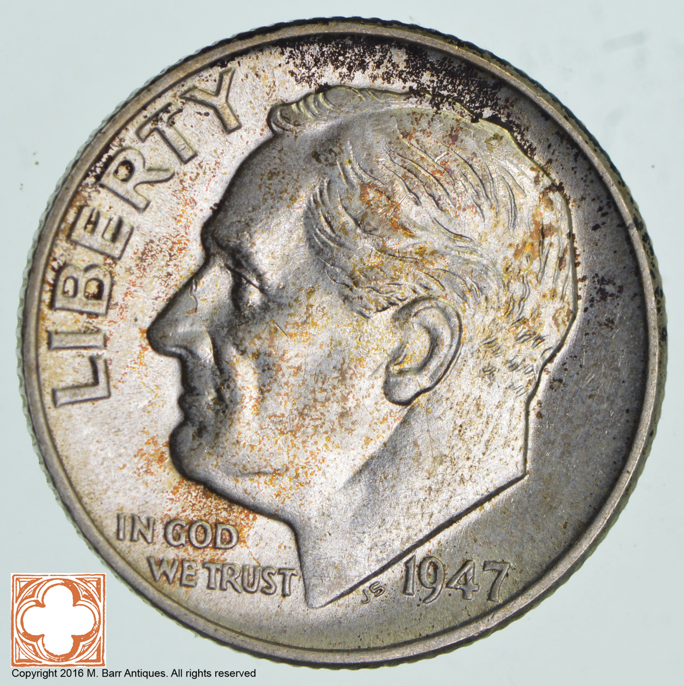 Ch Unc 1947 Roosevelt 90% Silver United States Dime | Property Room