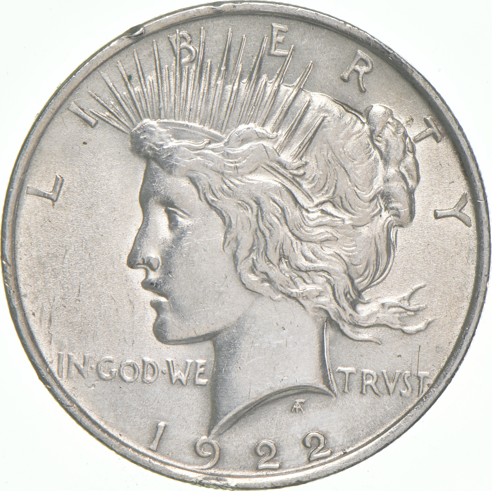 Choice AU/UNC 1922 Peace Silver Dollar - 90% Silver | Property Room
