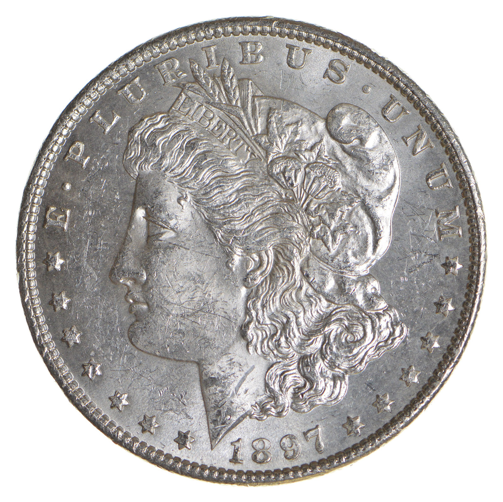 Choice Uncirculated 1897 Morgan Silver Dollar - Blast WHITE | Property Room