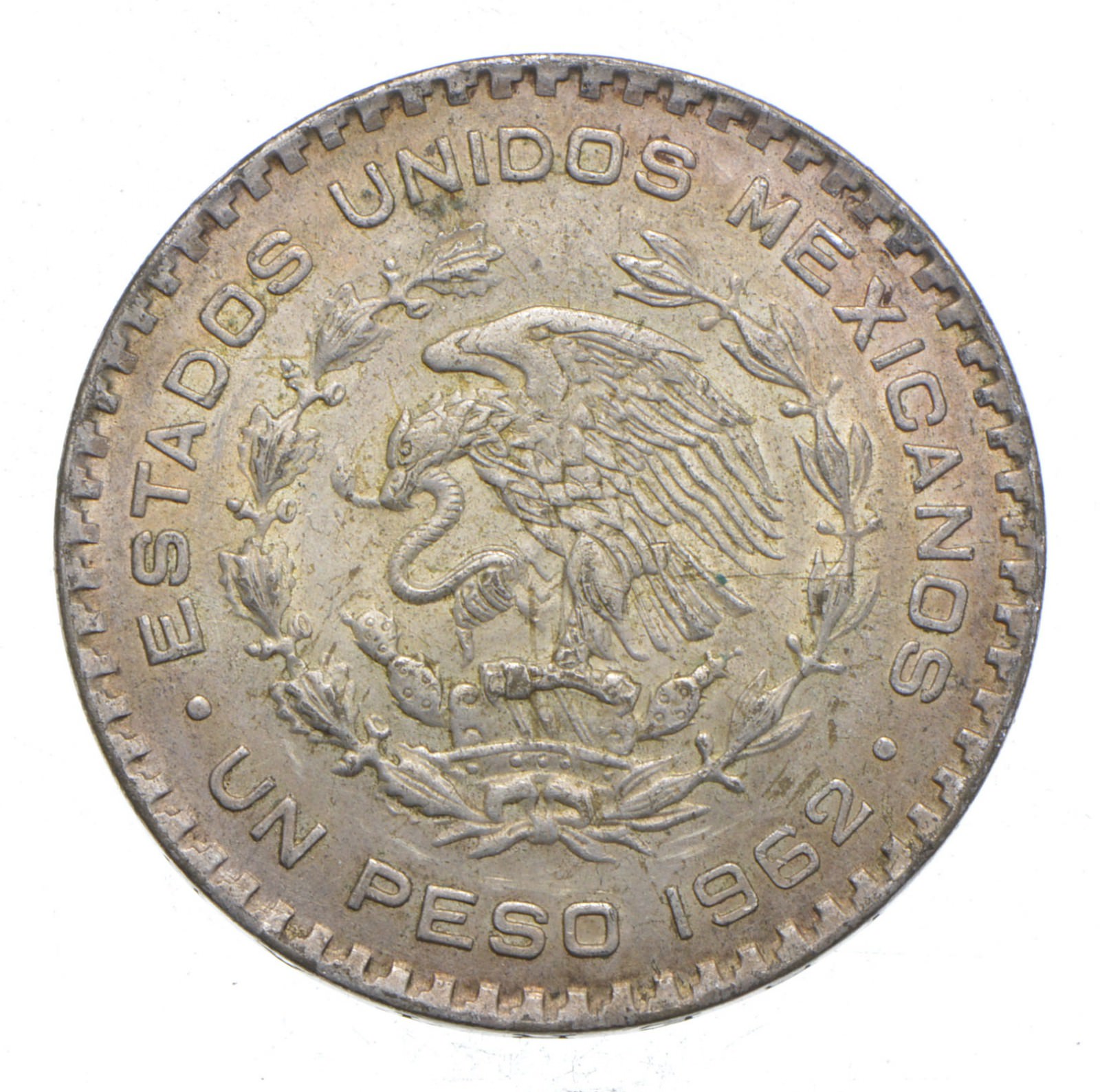 Choice Uncirculated - 1962 Mexico Mexican Un Peso Silver Coin - LARGE ...