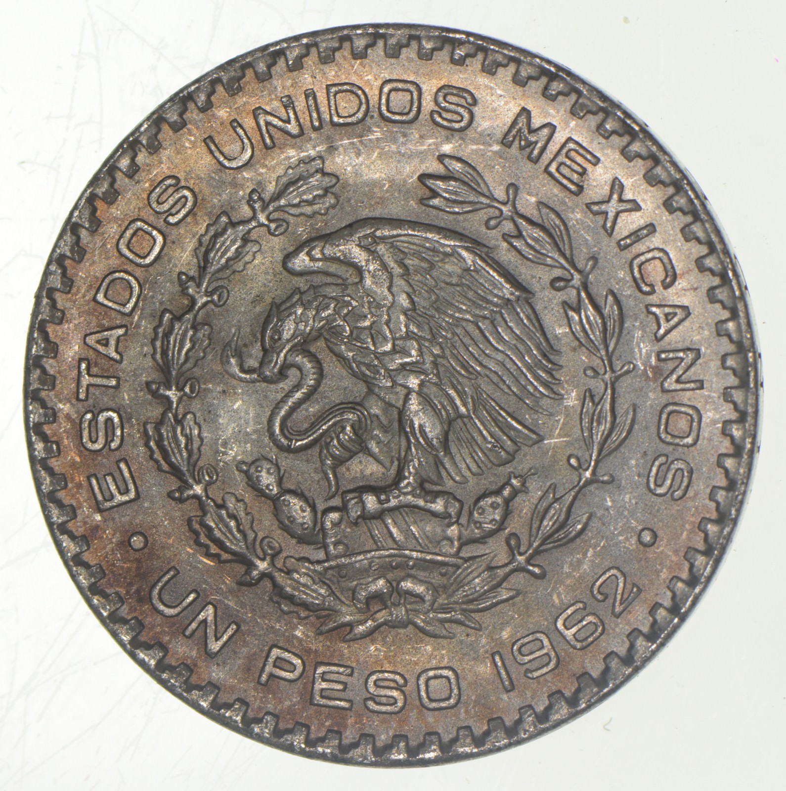 Choice Uncirculated - 1962 Mexico Mexican Un Peso Silver Coin - LARGE ...