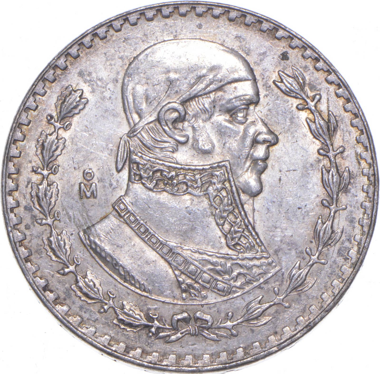 Choice Uncirculated - 1966 Mexico Mexican Un Peso Silver Coin - LARGE ...