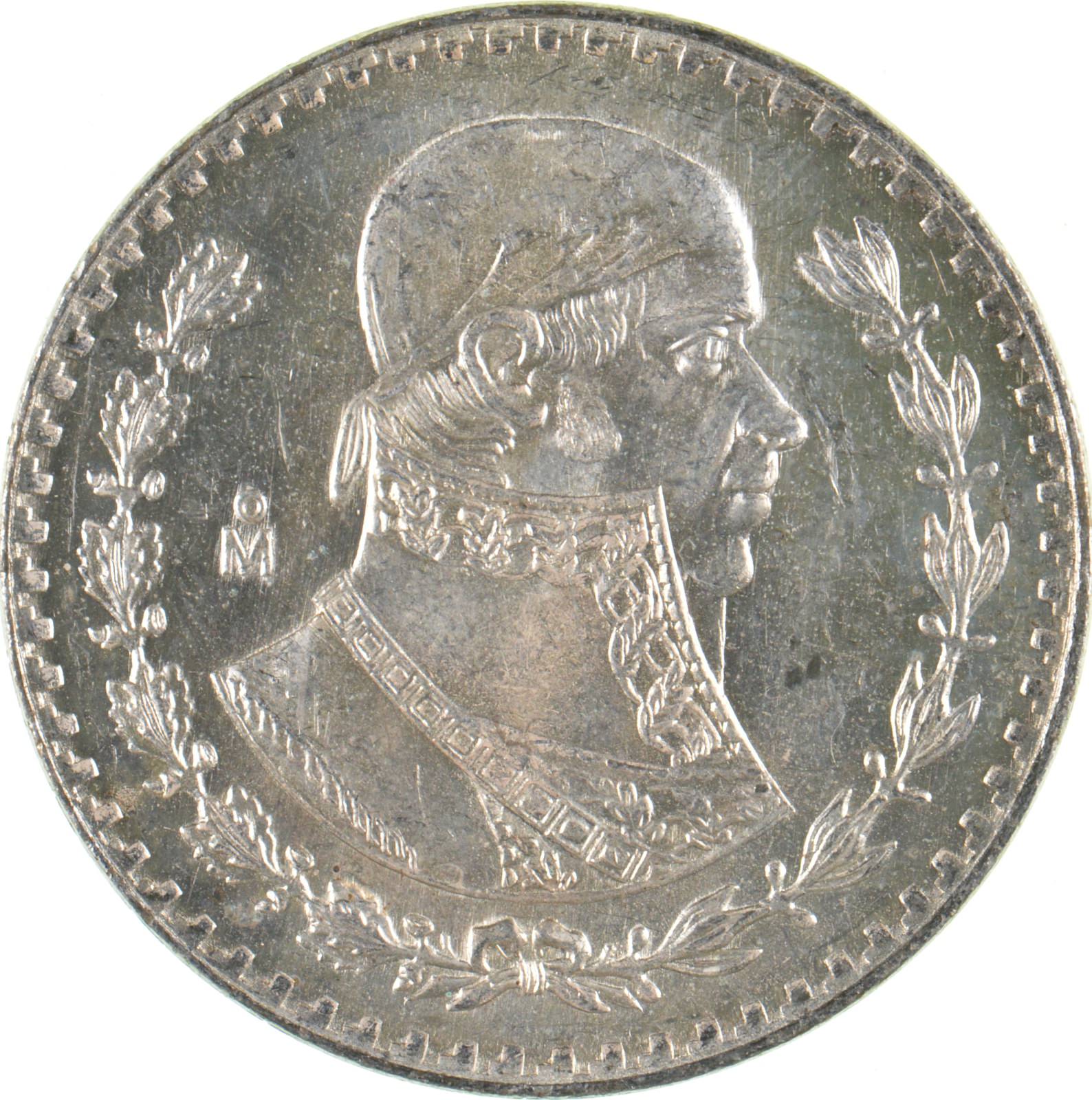 Choice Uncirculated - 1966 Mexico Mexican Un Peso Silver Coin - LARGE ...