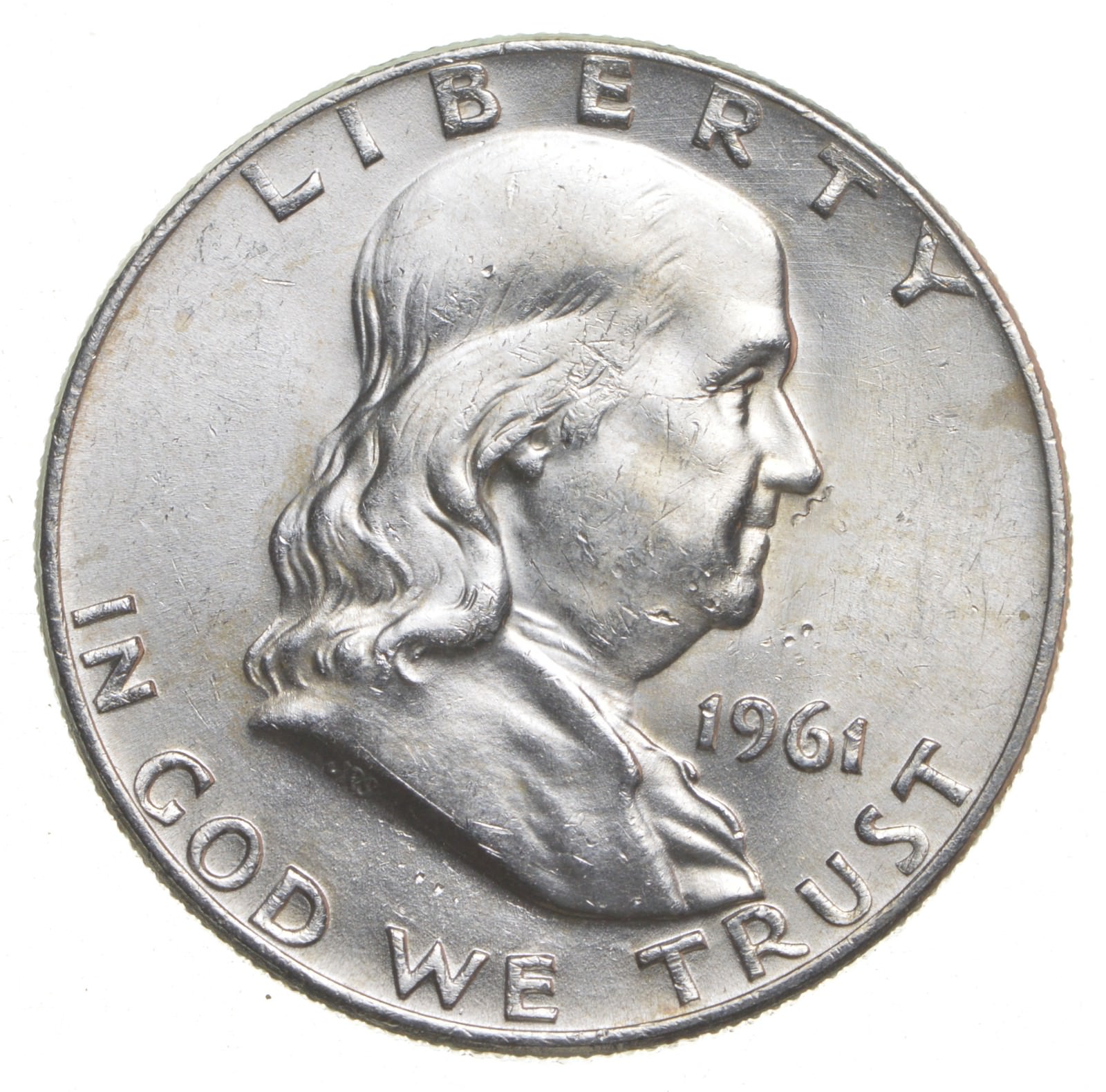 Choice Uncirculated BU MS 1961 D Franklin Half Dollar 90 Silver choice-uncirculated-bu-ms-1961-d-franklin-half-dollar-90-silver