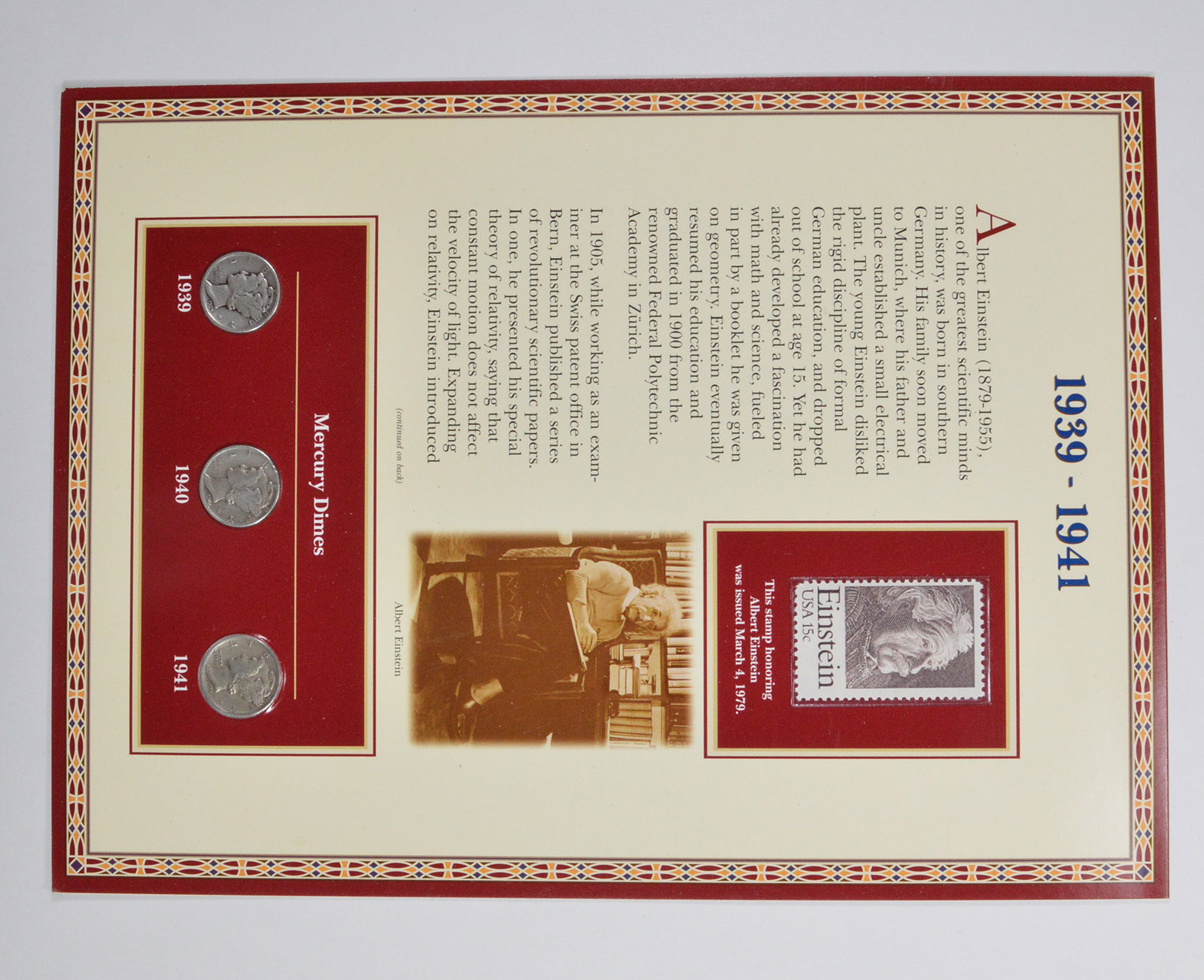 Coin Set 1939-1941 Albert Einstein Historic US Collection - Includes ...