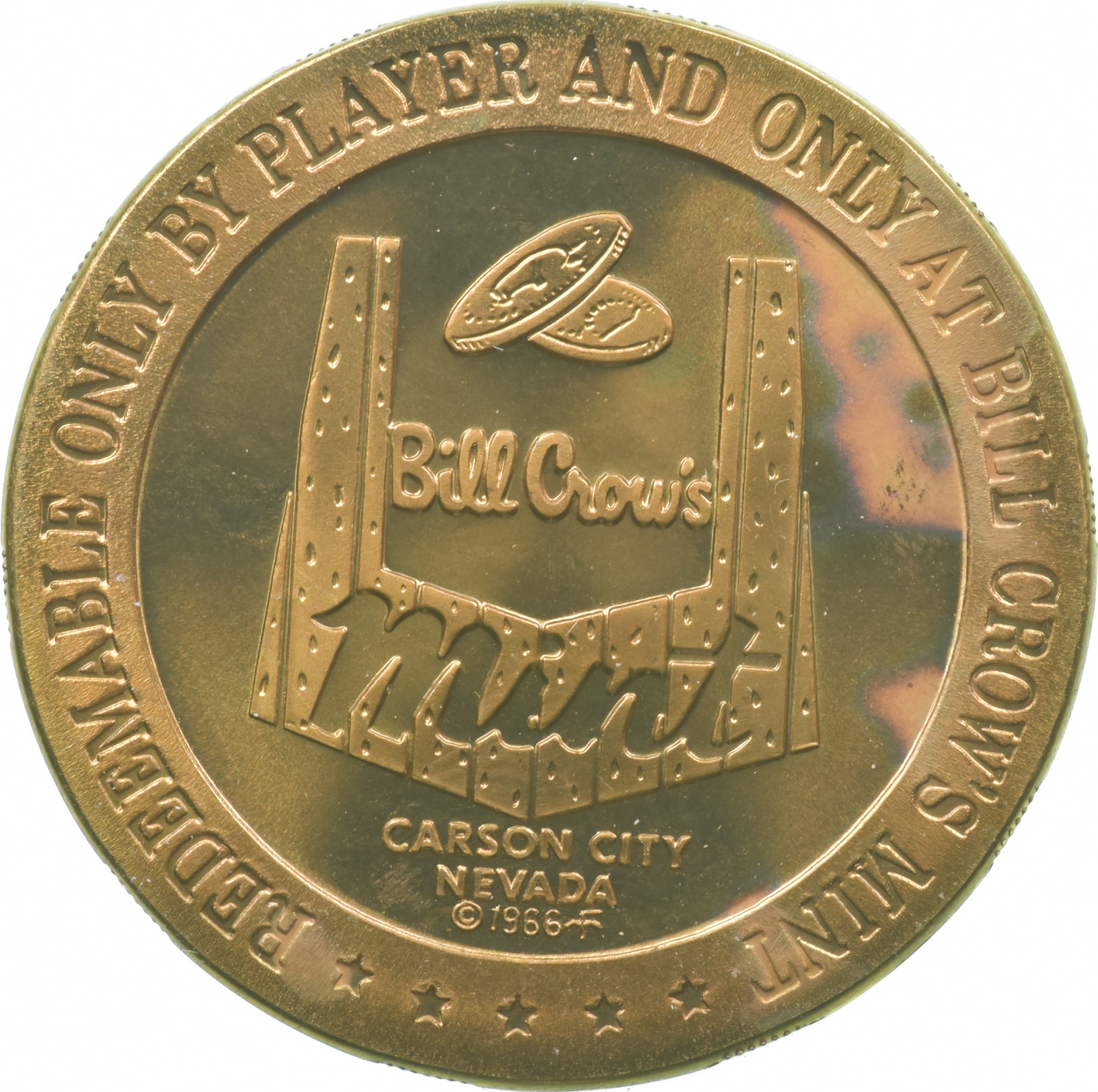 Collectible $1 Bill Crow's Mint Casino Souvenir Chip 1960's Vintage ...