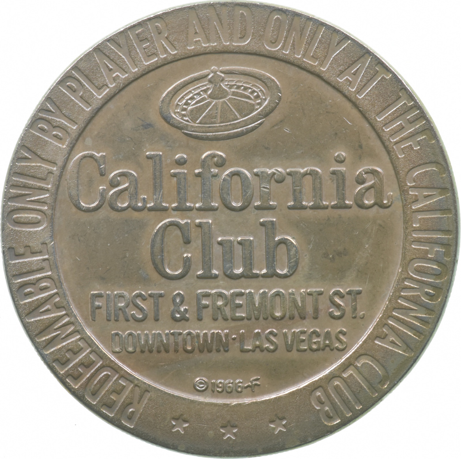 Collectible $1 California Club Casino Souvenir Chip 1960's Vintage ...
