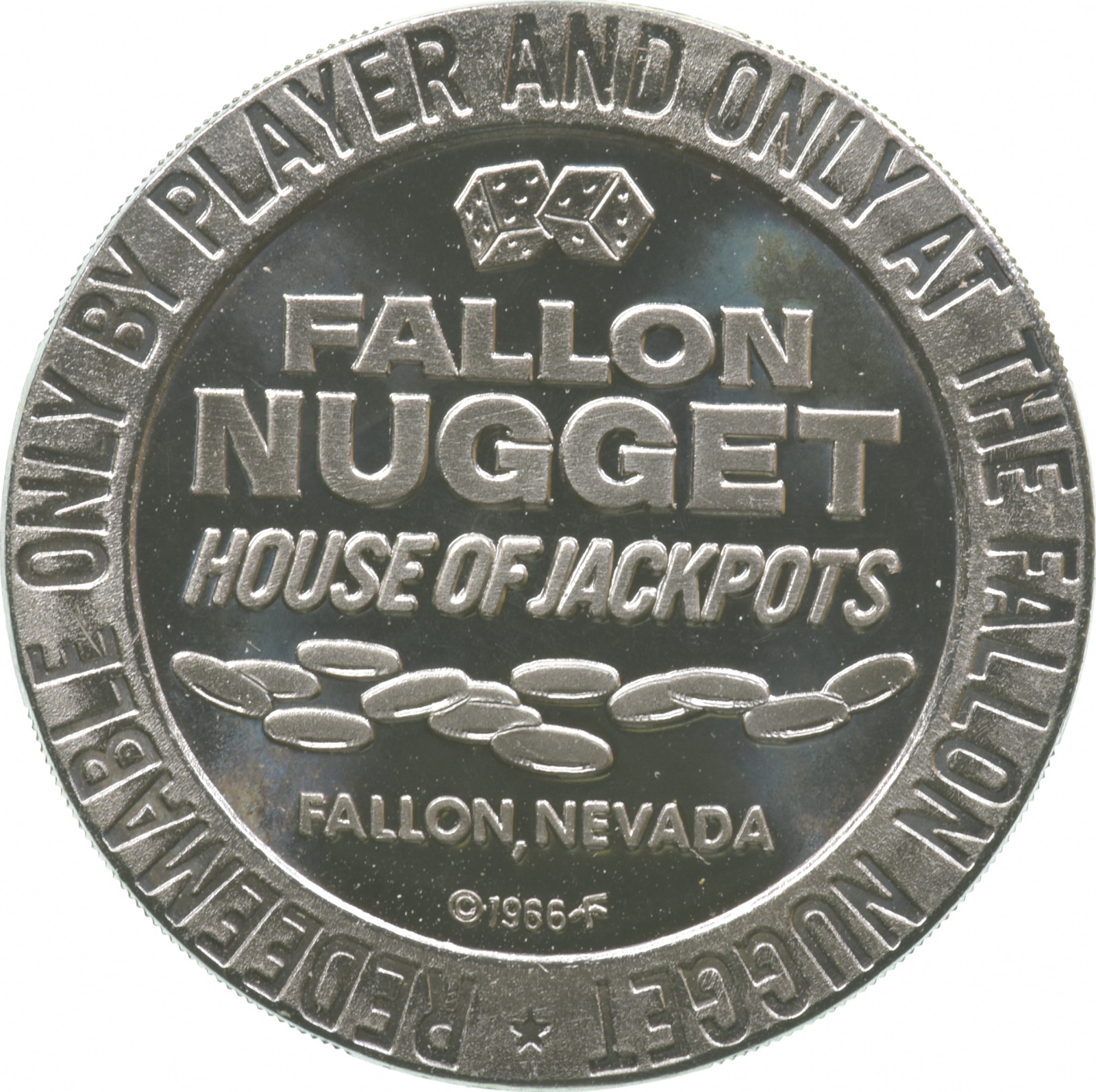 Collectible $1 Fallon Nugget Casino Souvenir Chip 1960's Vintage Token ...