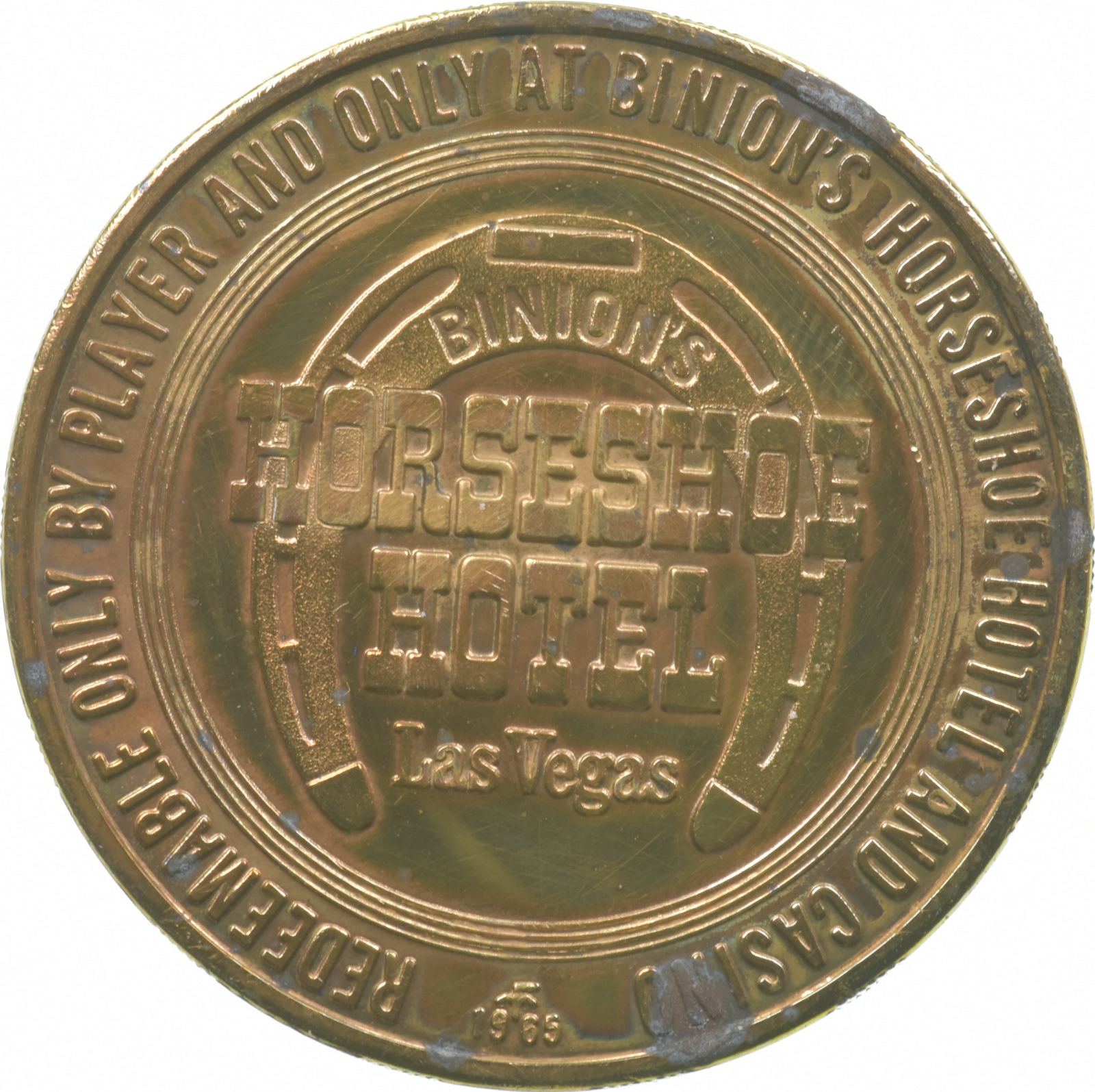 Collectible $1 Horseshoe Hotel Casino Souvenir Chip 1960's Vintage ...