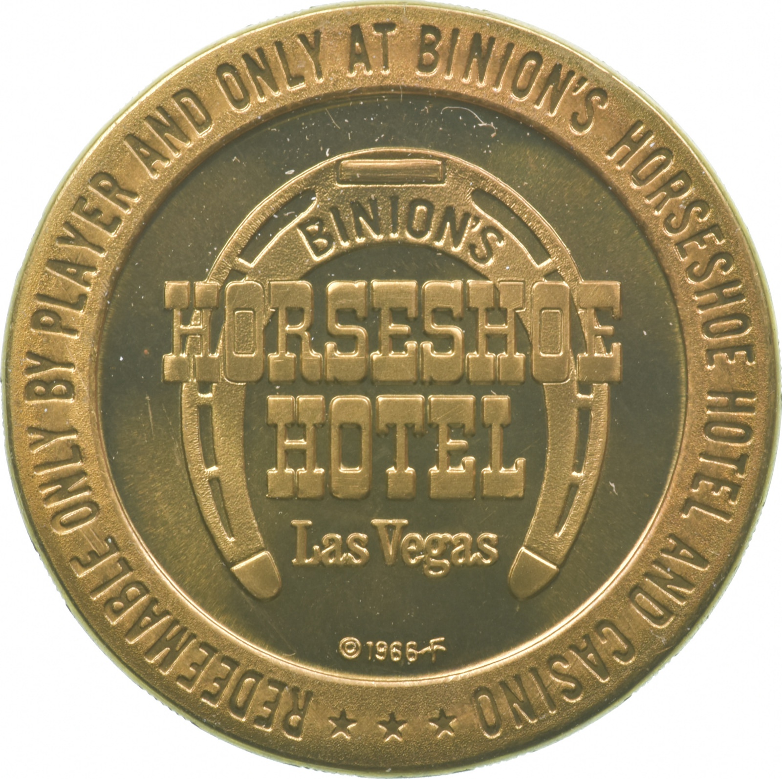 Collectible $1 Horseshoe Hotel Casino Souvenir Chip 1960's Vintage ...