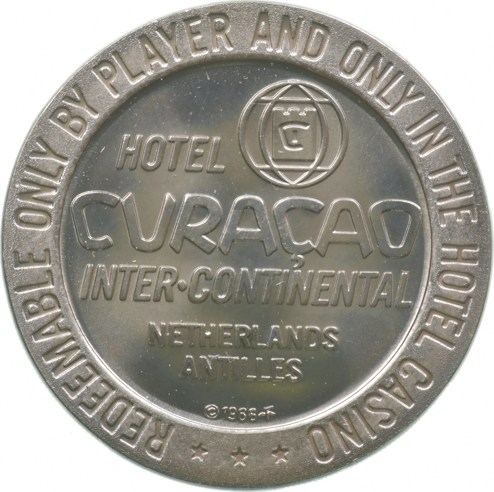 Collectible $1 Hotel Curacao Casino Souvenir Chip 1960's Vintage Token ...