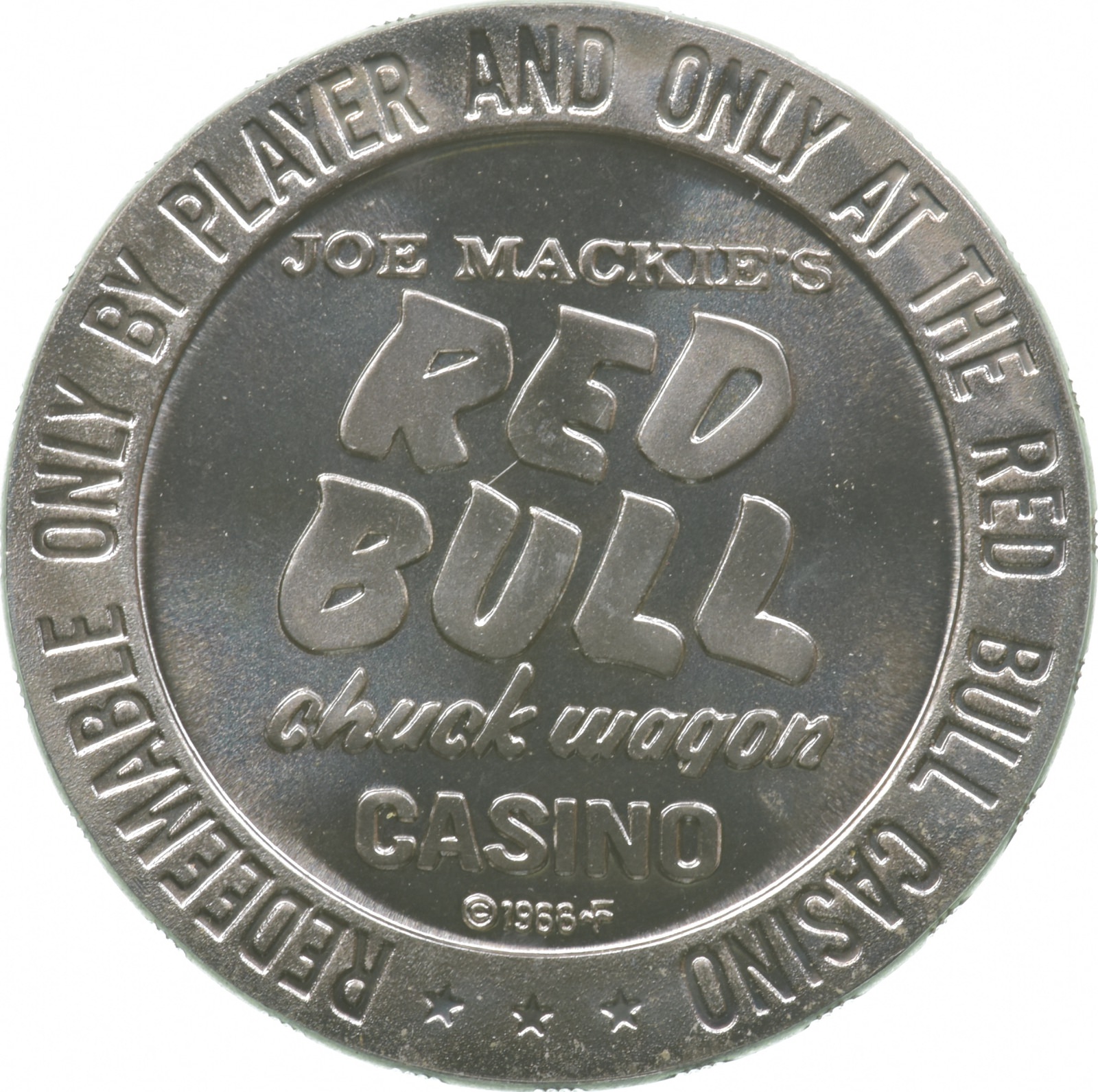 Collectible $1 Red Bull Chuck Wagon Casino Souvenir Chip 1960's Vintage ...