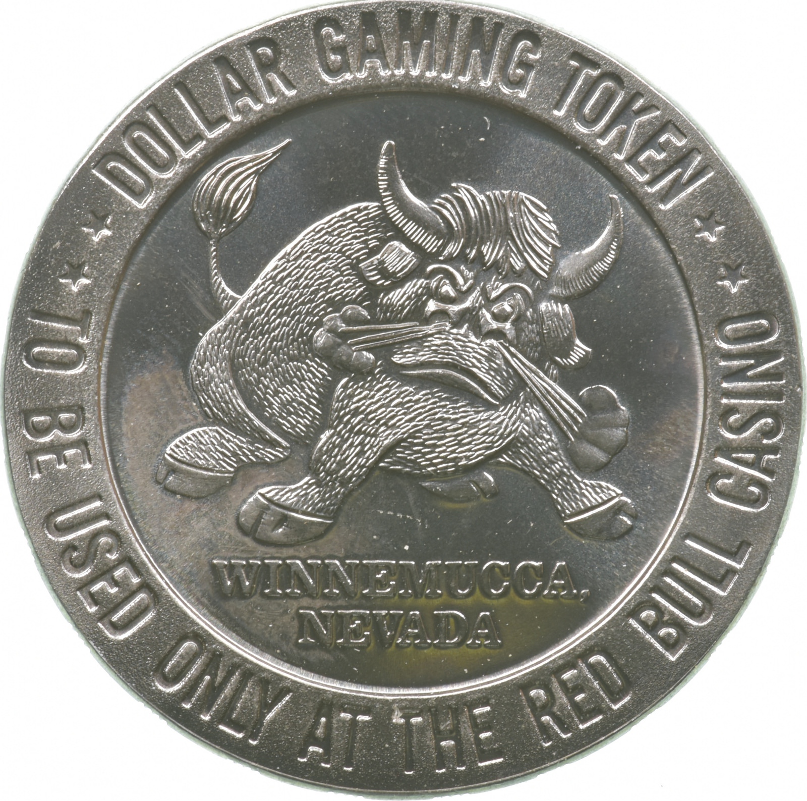 Collectible $1 Red Bull Chuck Wagon Casino Souvenir Chip 1960's Vintage ...