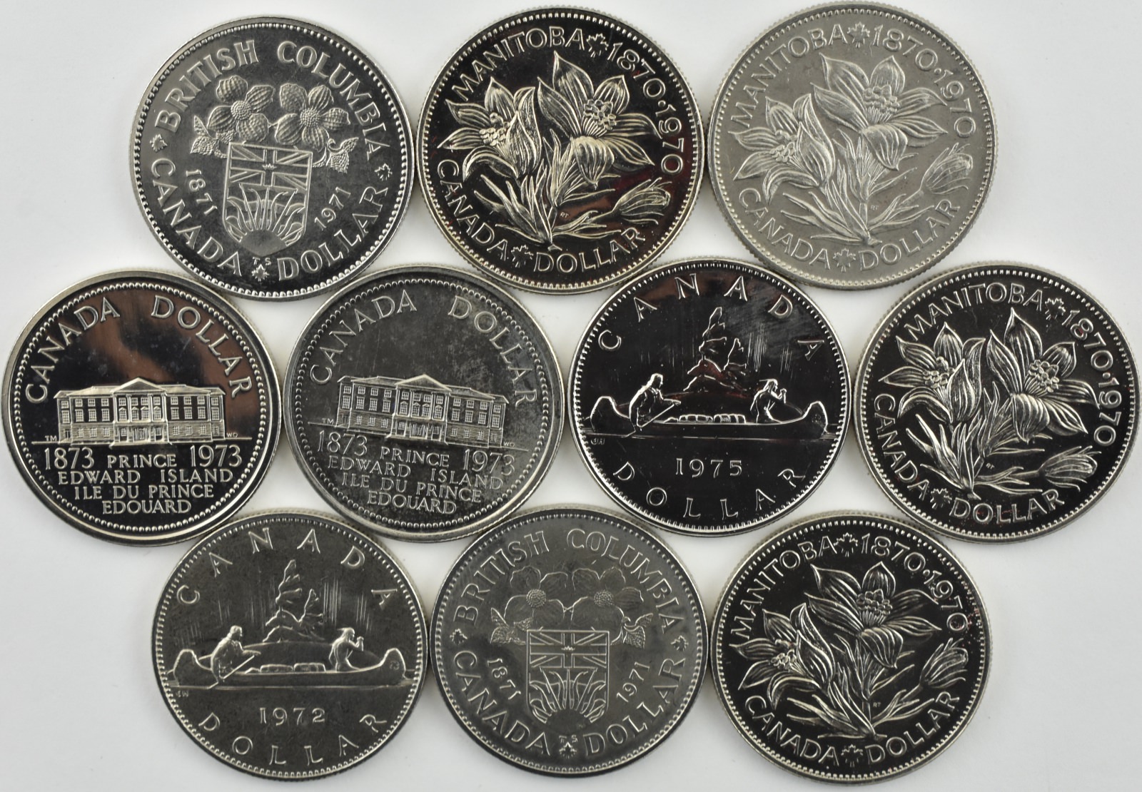 Collection 10 Coins 1968-1985 Canada Canadian Dollar - Not Silver ...