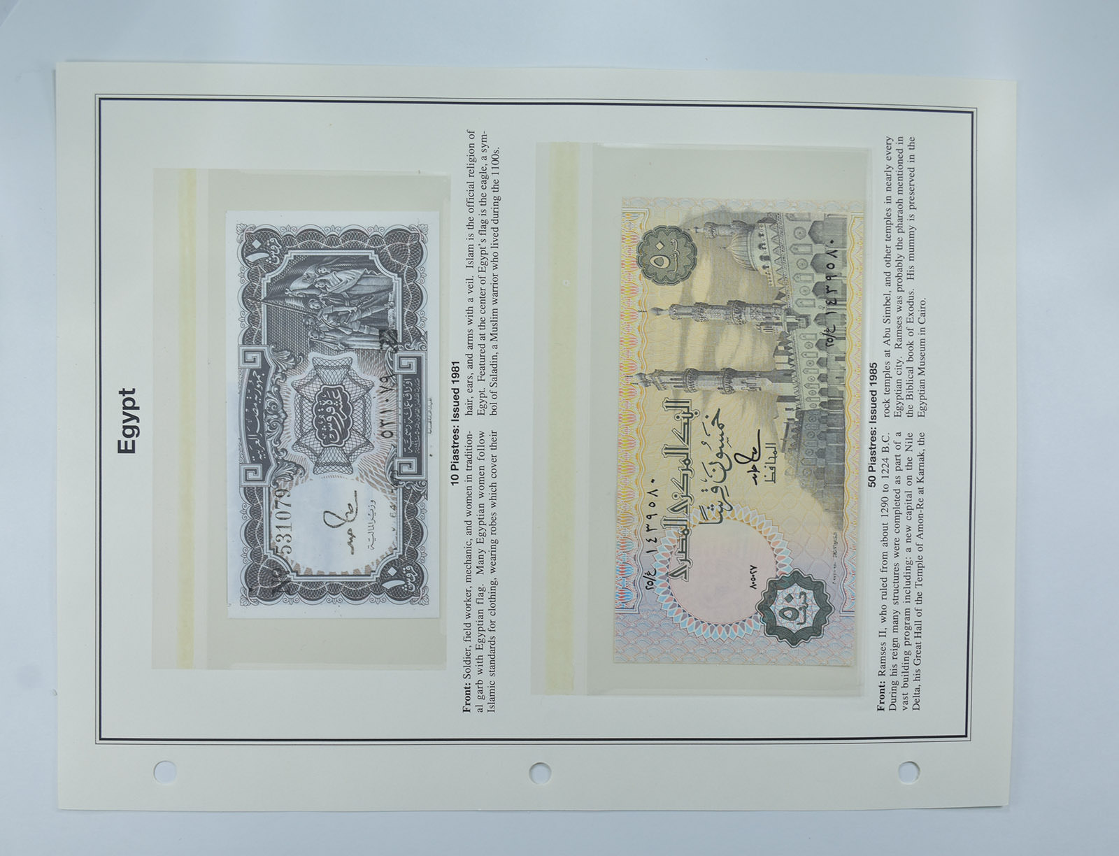 Colorful - Bank Note(s) from Egypt - Interesting History! | Property Room