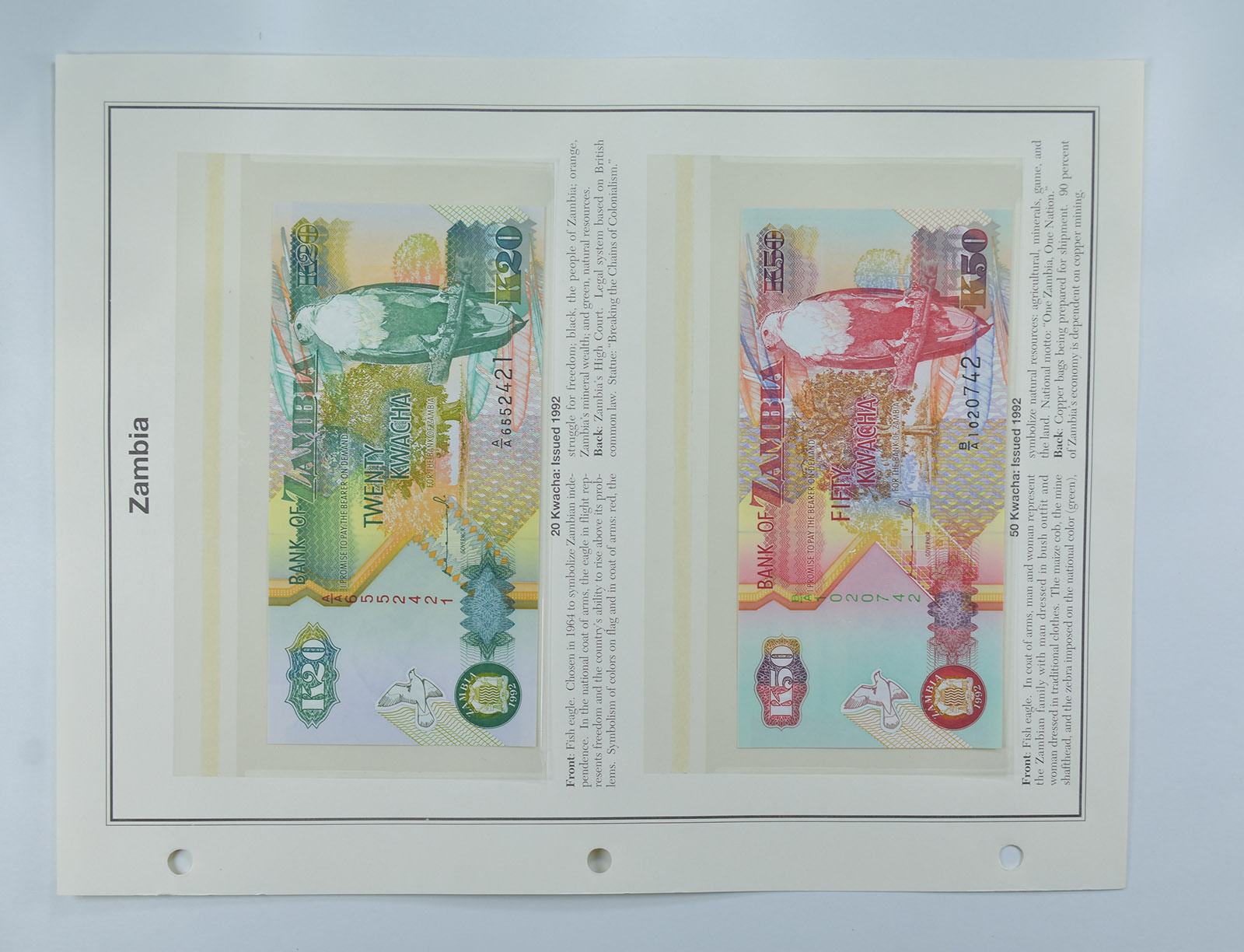 Colorful - Bank Note(s) from Zambia - Interesting History! | Property Room
