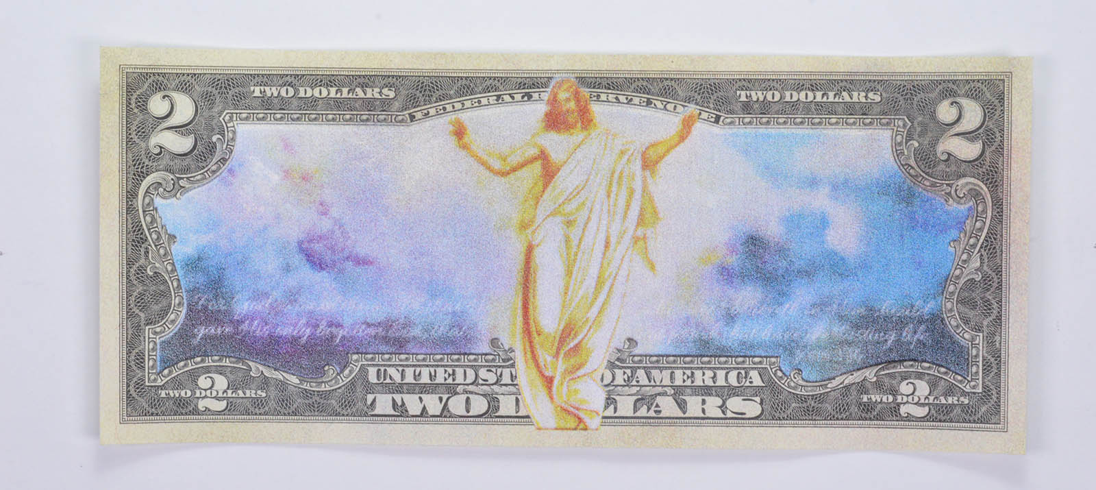 Colorized Unique Art 2003 $2 Note Jesus Christ | Property Room