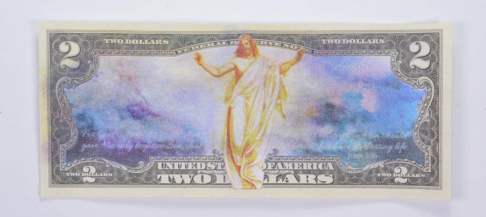 Colorized Unique Art 2003 $2 Note Jesus Christ | Property Room