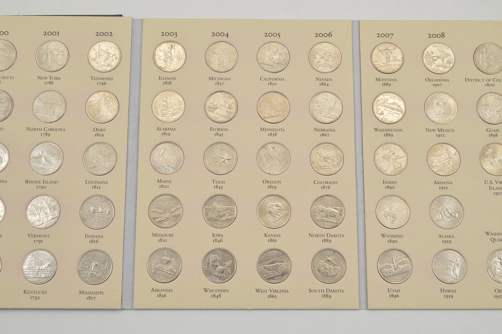 Complete 1999-2008 State Quarter US Coin Collection - Nice Album - 50 ...