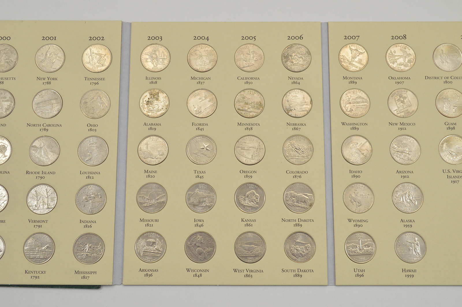 Complete 1999-2008 State Quarter US Coin Collection - Nice Album - 50 ...
