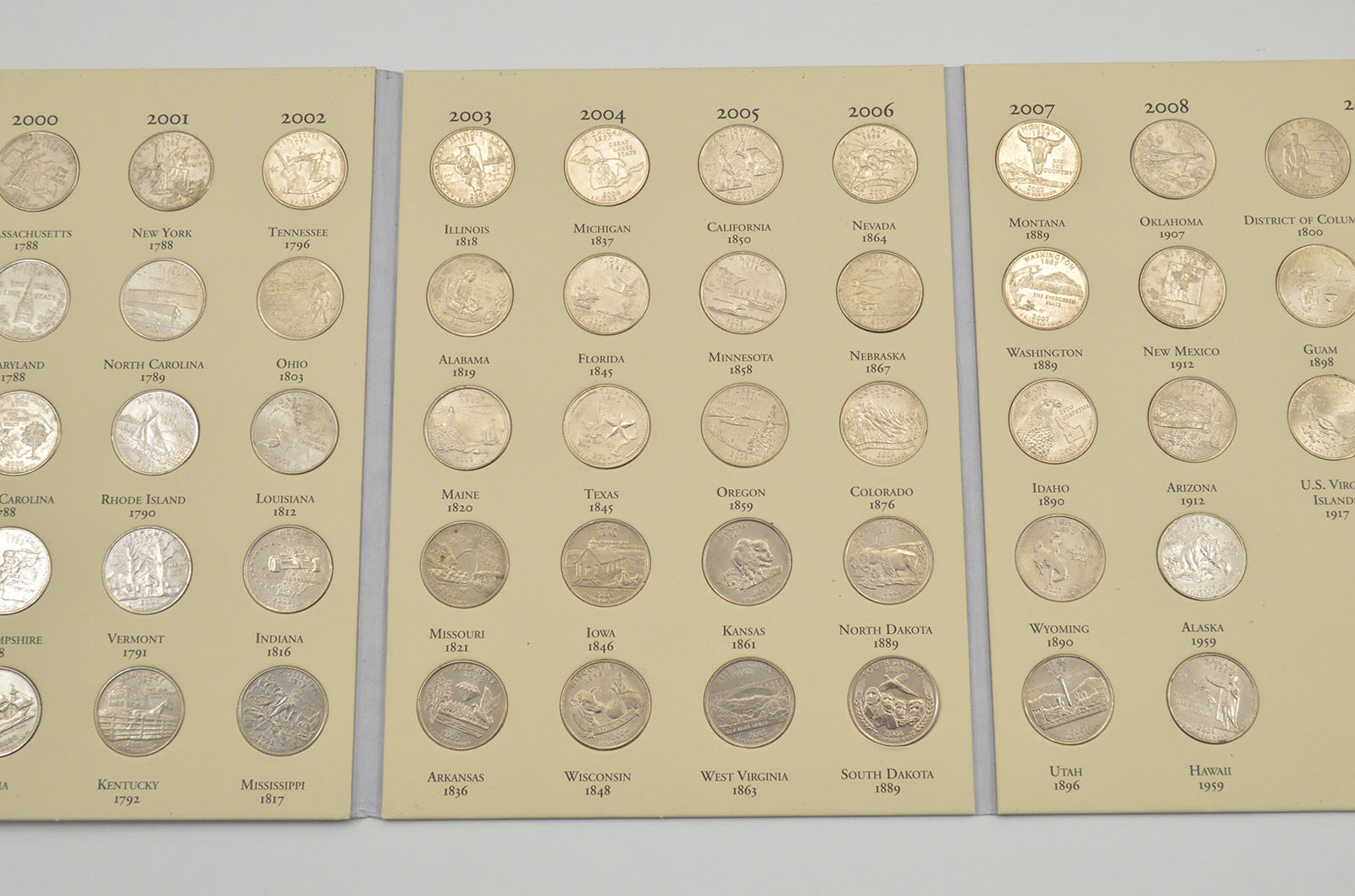Complete 1999-2008 State Quarter US Coin Collection - Nice Album - 50 ...