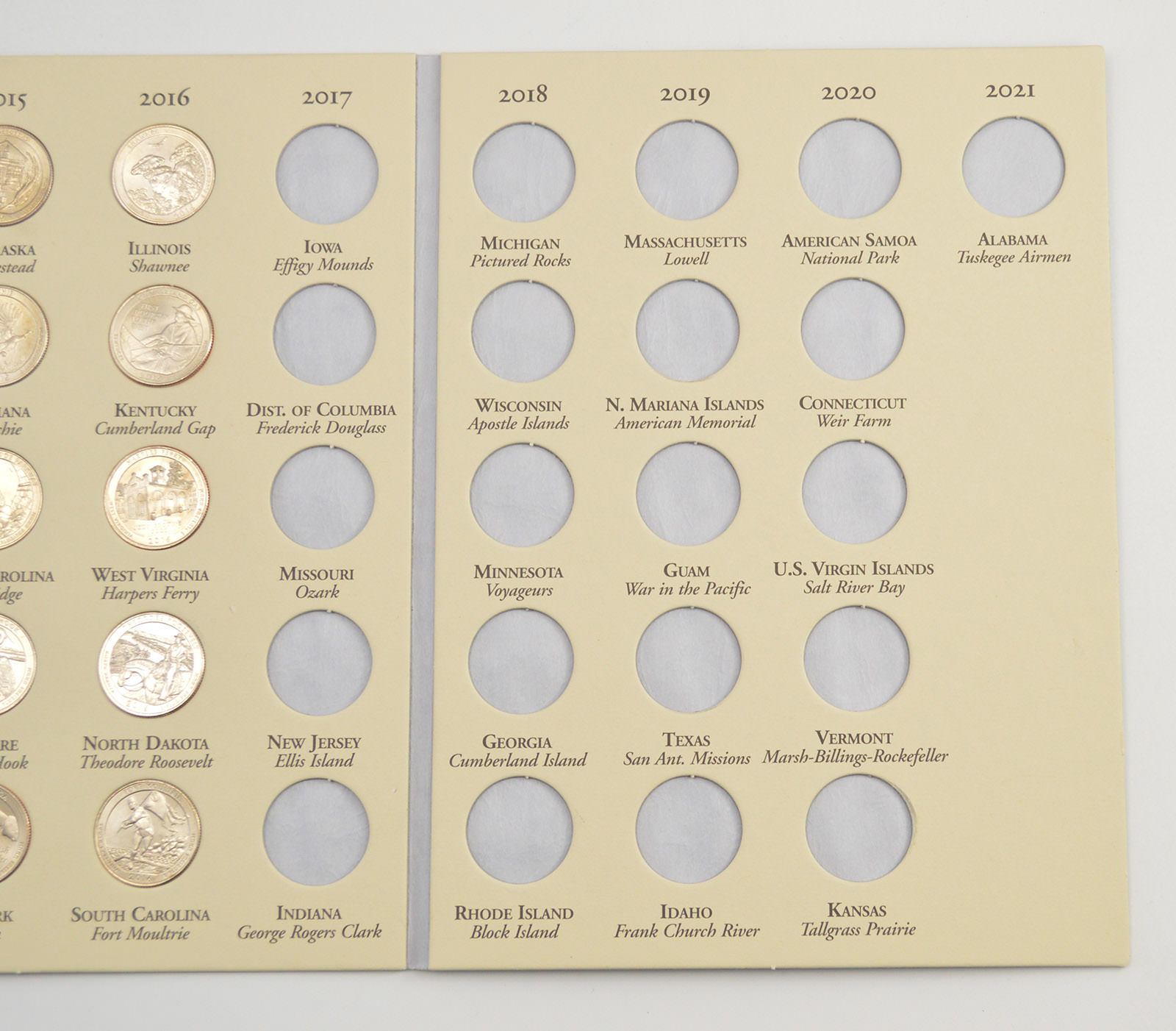 Complete - 2 Folder Set - P&D 1965-1998 Washington Quarter US Coin ...