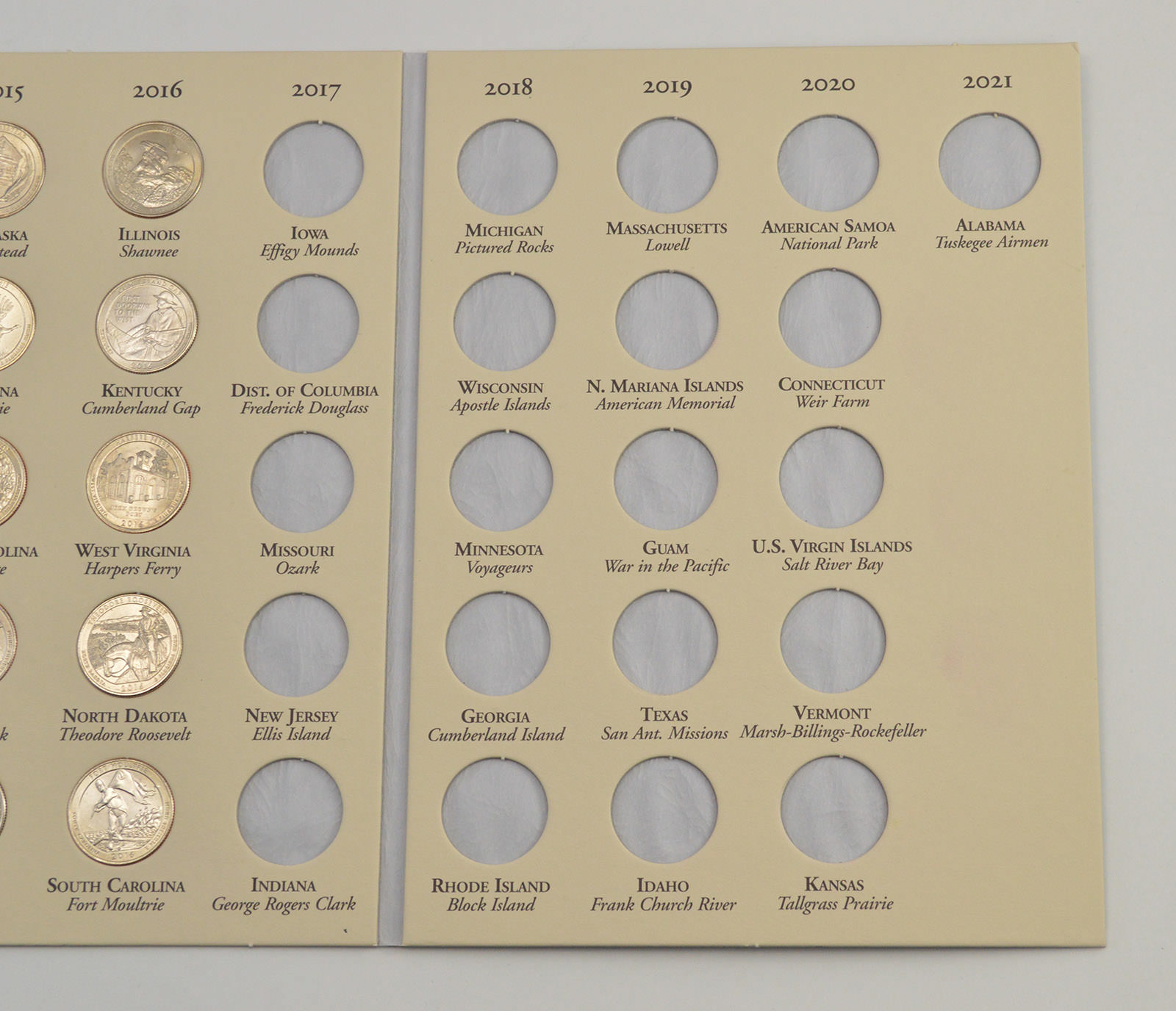 Complete National Park BU Quarter Set 2010-2016 - Nice Album US Coin ...