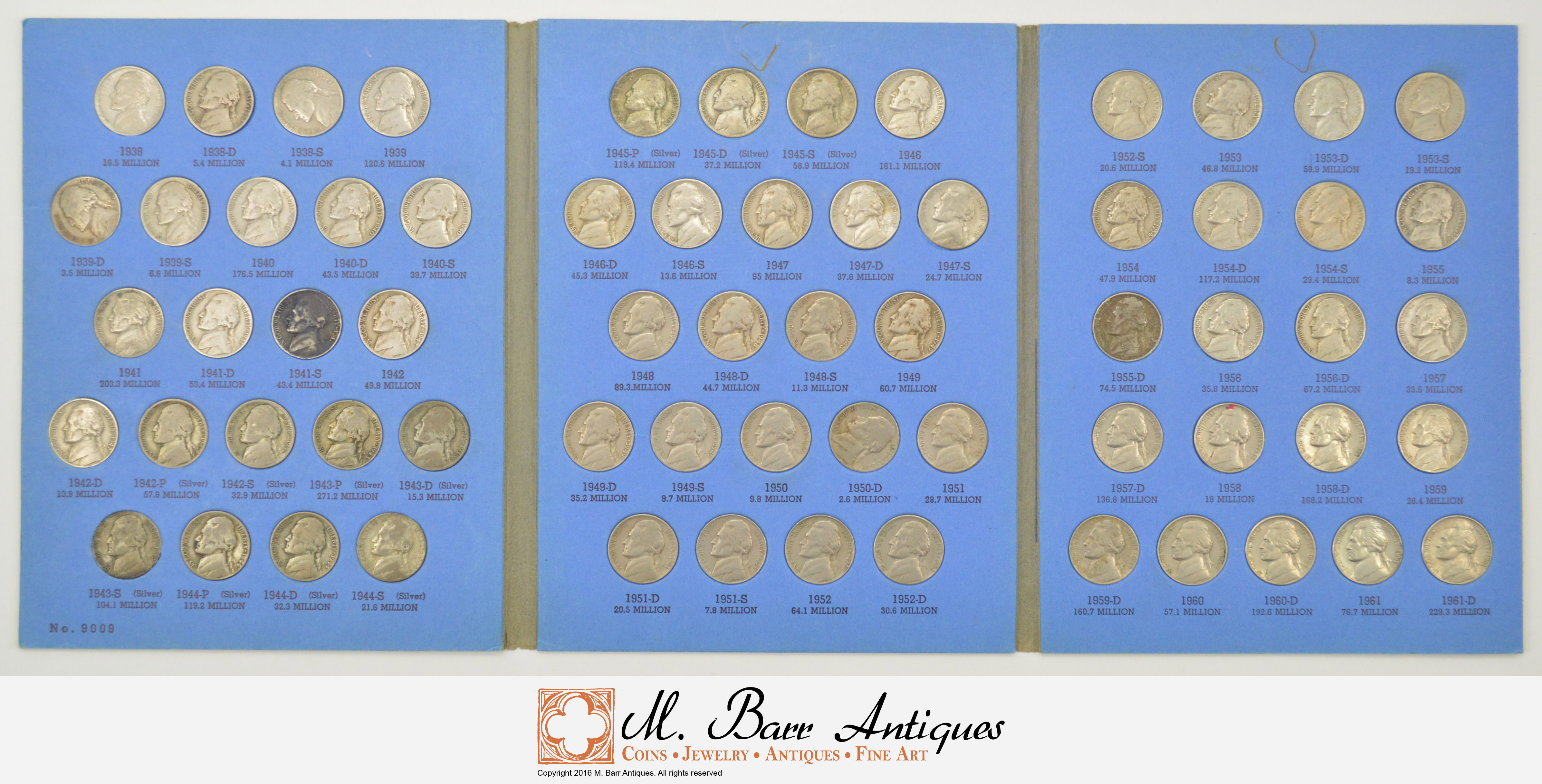 **COMPLETE SET - 1938-63 Jefferson Nickels Collection Includes SILVER ...
