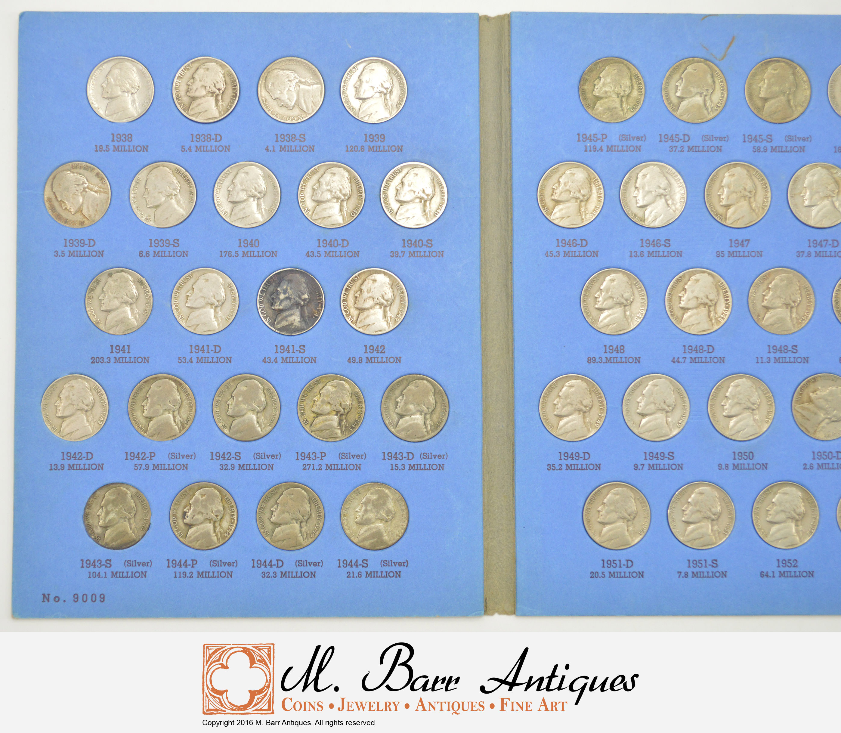 **COMPLETE SET - 1938-63 Jefferson Nickels Collection Includes SILVER ...