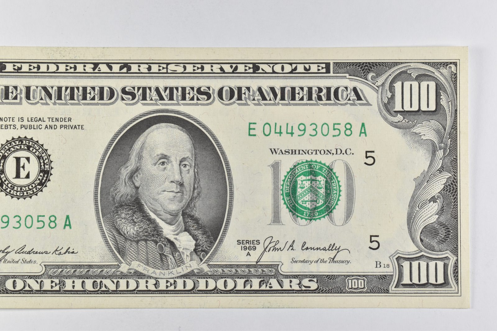 CRISP - 1969-A $100 Federal Reserve Note FRN Crisp Vintage | Property Room