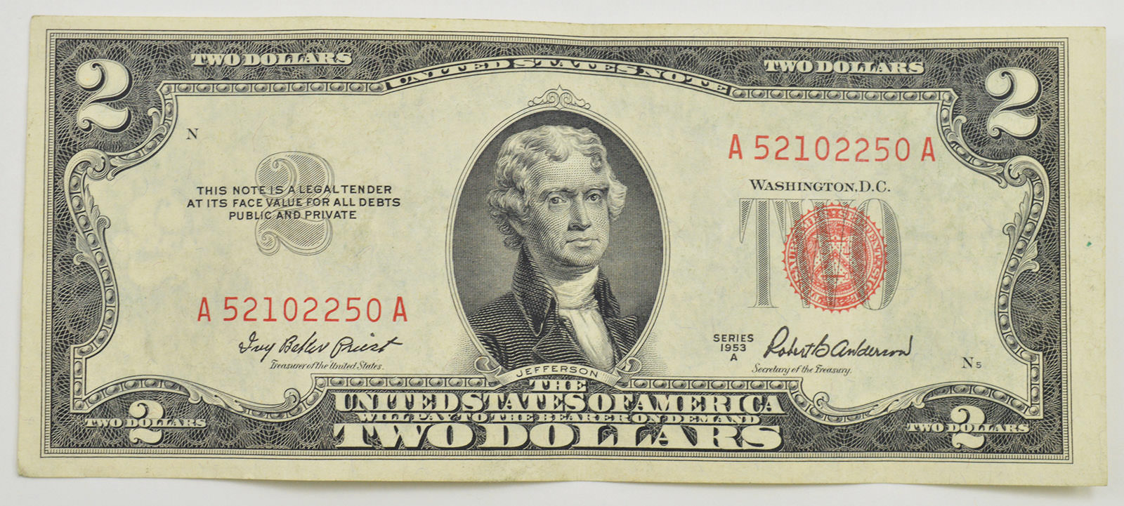 CRISP - Robert B Anderson Secretary Of The Treasury 1953-A $2.00 Red ...