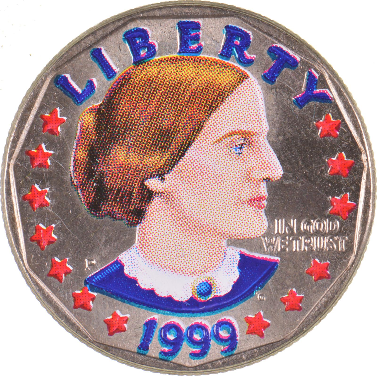Custom - COLORIZED - 1999 Susan B. Anthony Dollar - High Collectible ...