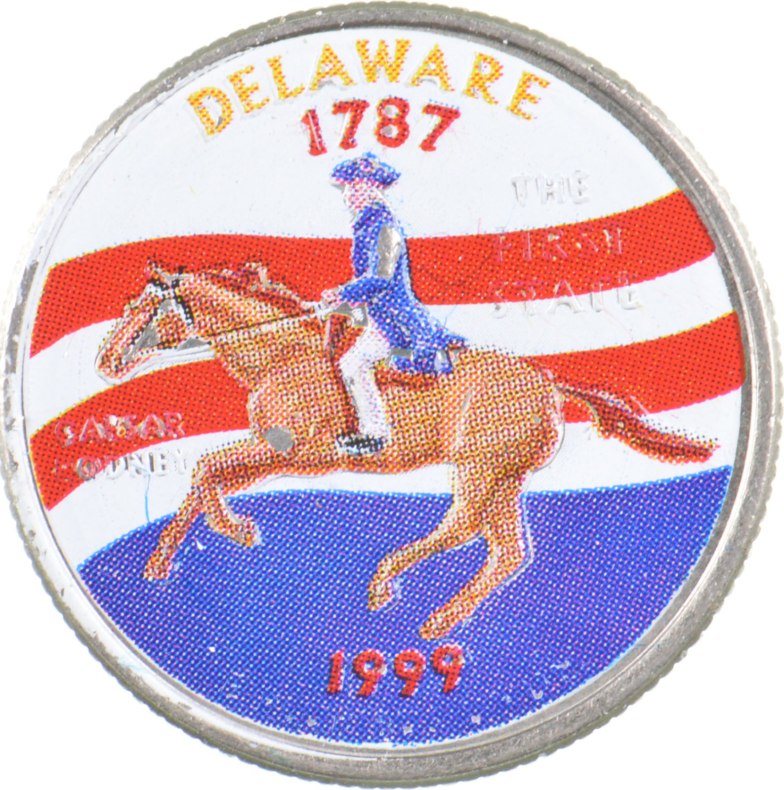 Custom - COLORIZED - 1999-D Delaware State Quarter - High Collectible ...