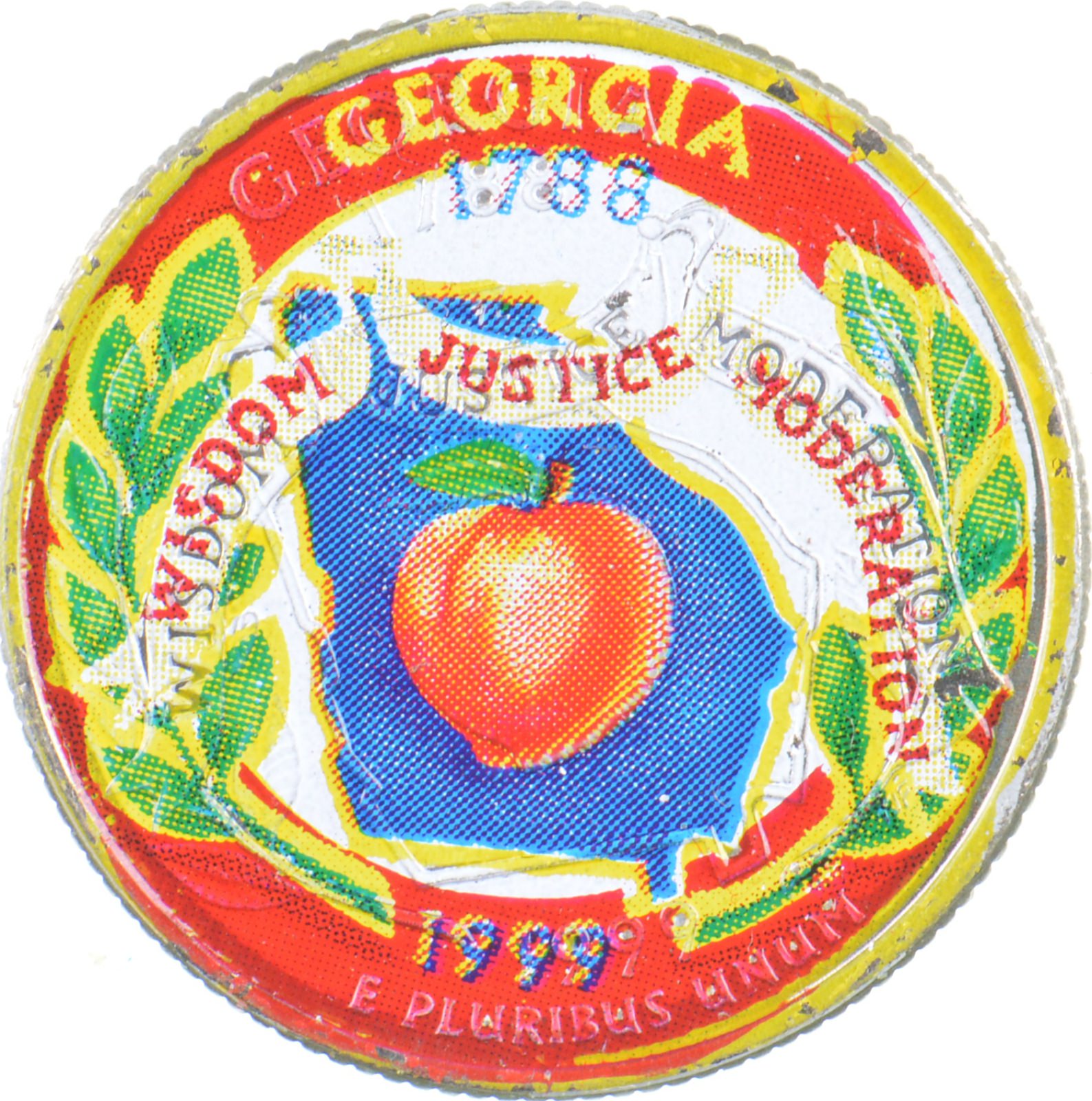 Custom - COLORIZED - 1999-D Georgia State Quarter - High Collectible ...