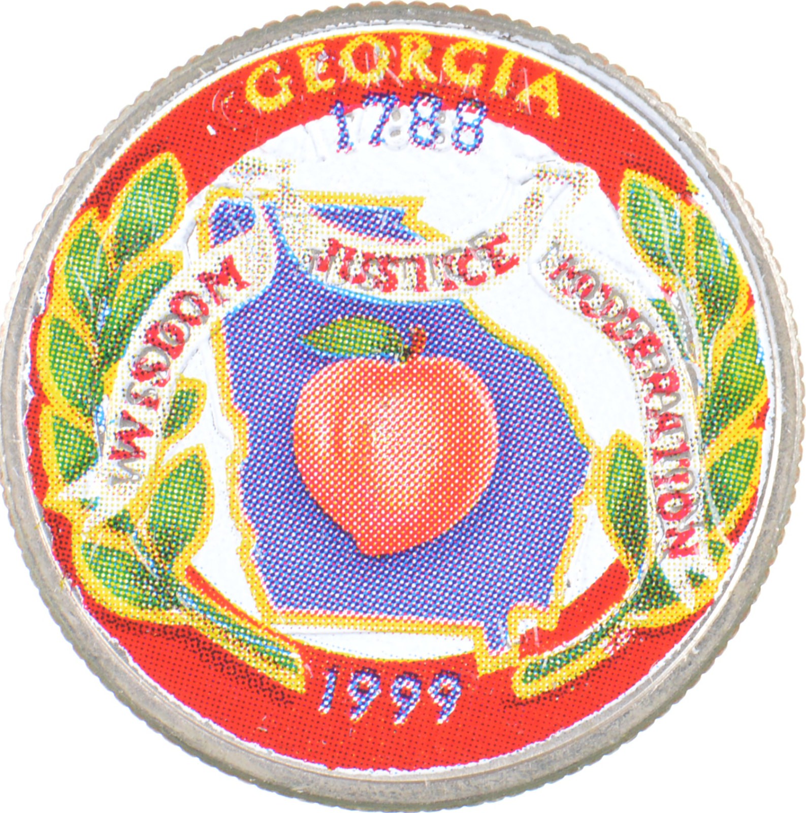 Custom - COLORIZED - 1999-D Georgia State Quarter - High Collectible ...