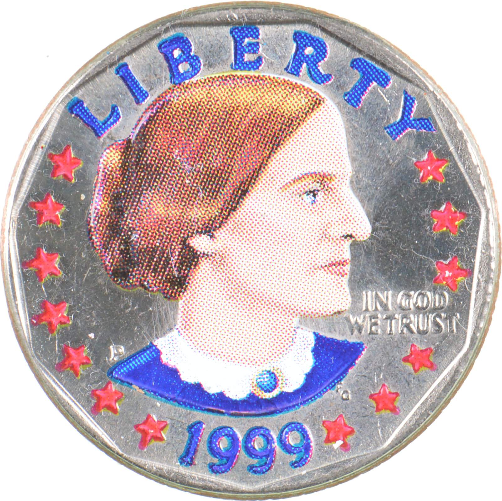 Custom - COLORIZED - 1999-P Susan B. Anthony Dollar - High Collectible ...