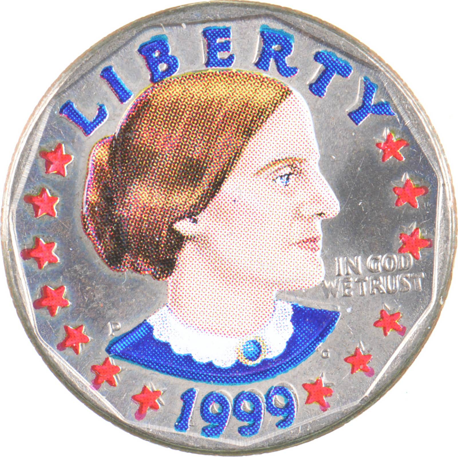 Custom - COLORIZED - 1999-P Susan B. Anthony Dollar - High Collectible ...
