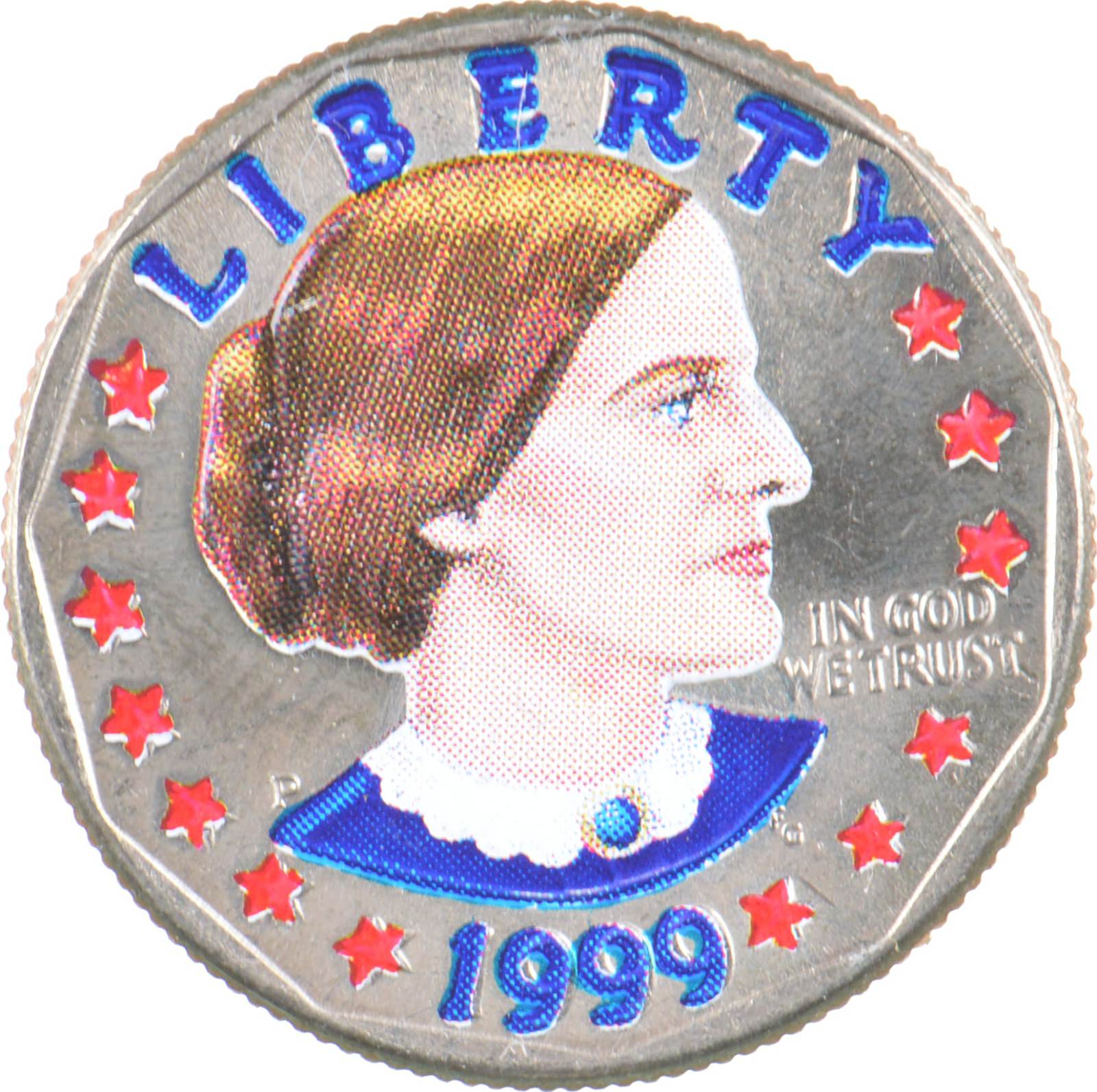 Custom - COLORIZED - 1999-P Susan B. Anthony Dollar - High Collectible ...