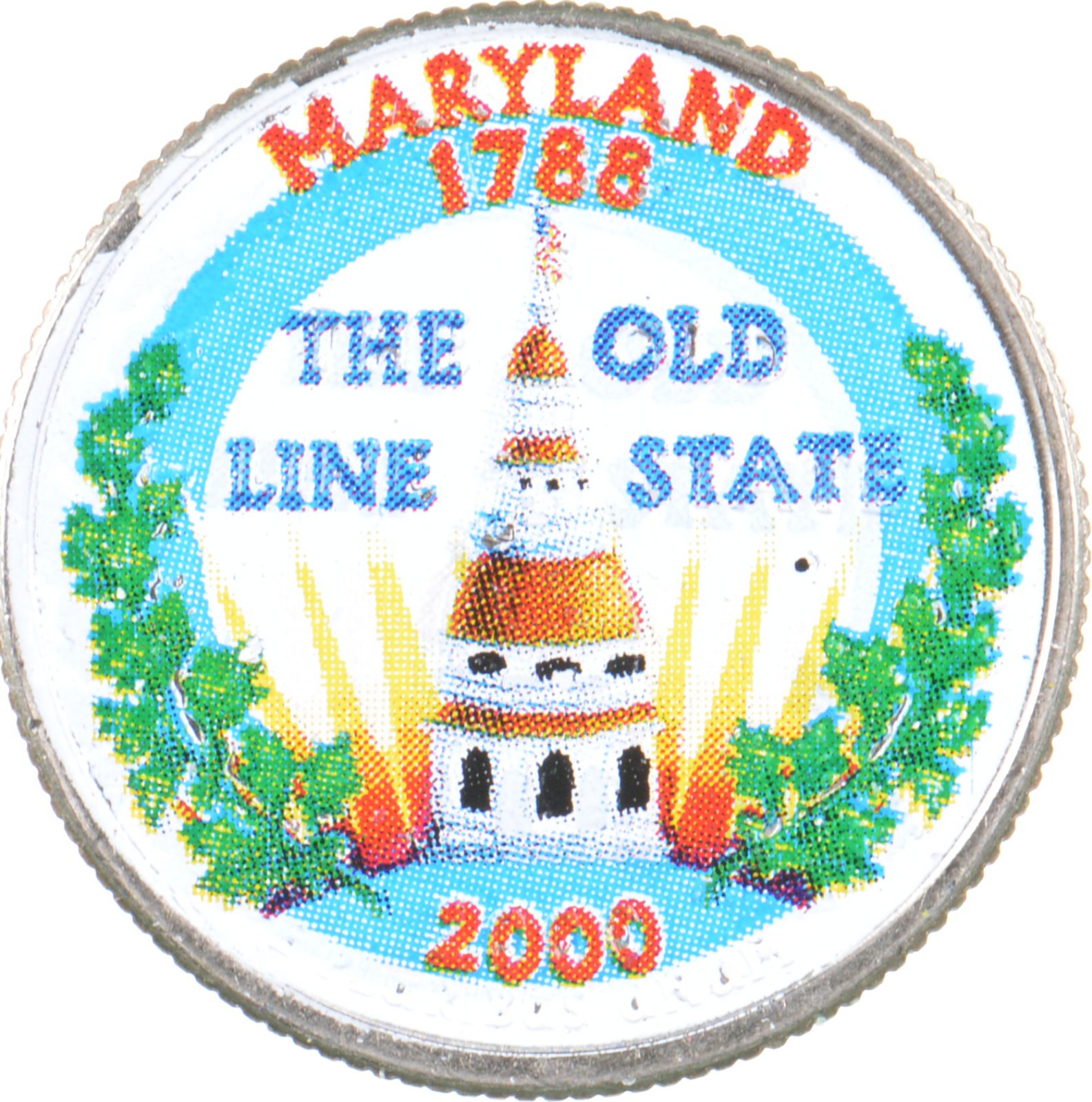 Custom - COLORIZED - 2000-D Maryland State Quarter - High Collectible ...