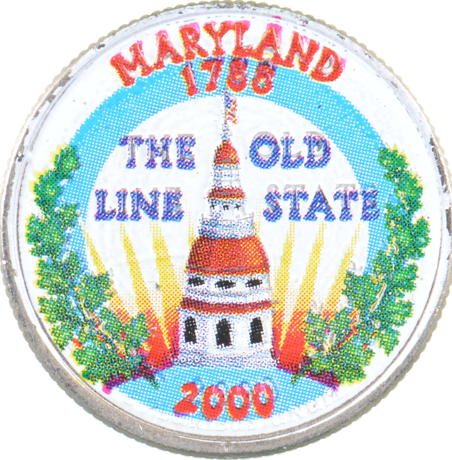 Custom - COLORIZED - 2000-D Maryland State Quarter - High Collectible ...