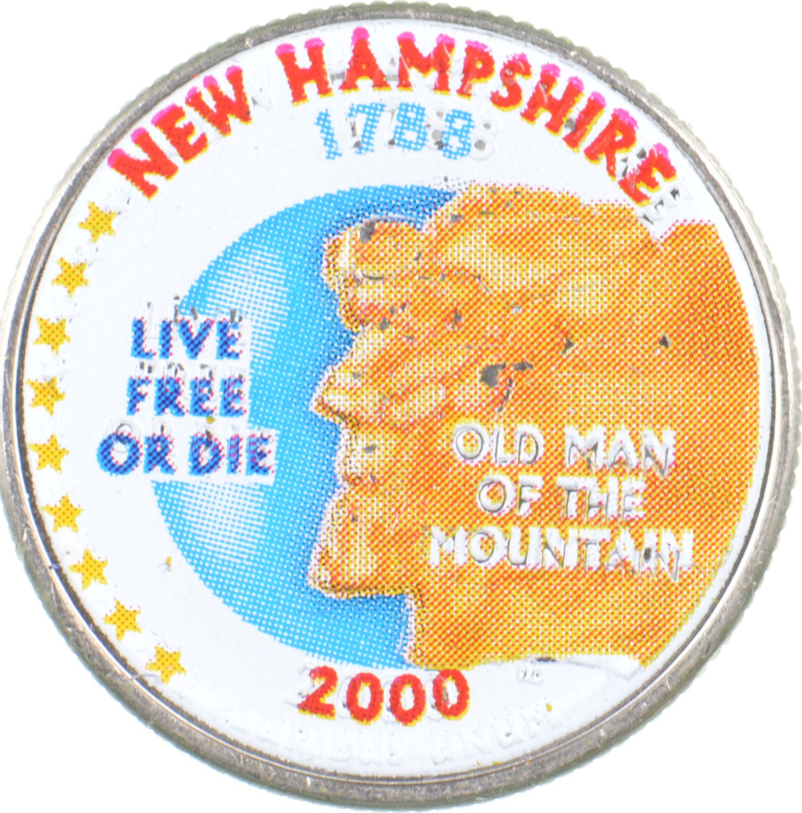 Custom - COLORIZED - 2000-D New Hampshire State Quarter - High ...