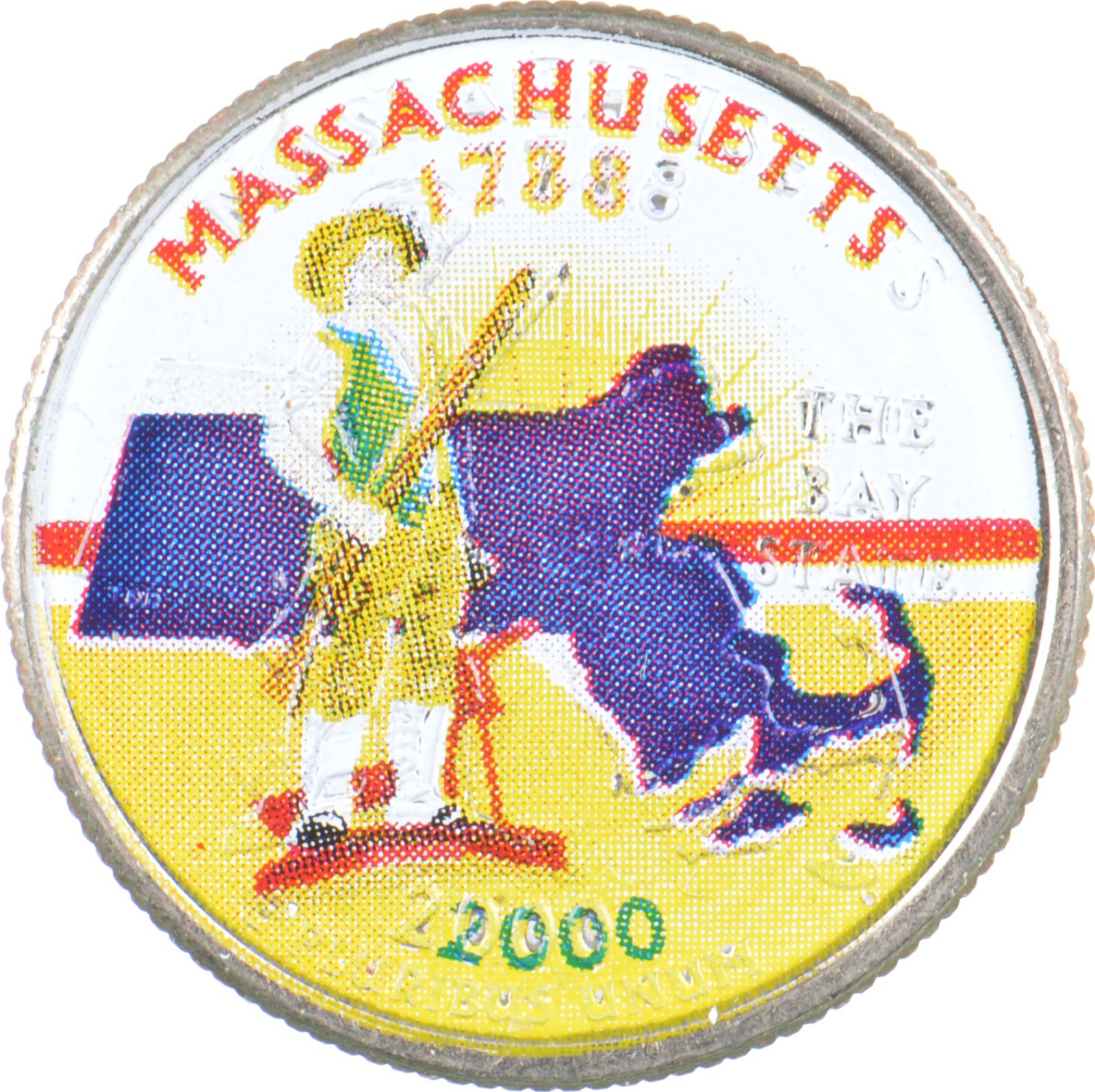 Custom - COLORIZED - 2000-P Massachusetts State Quarter - High ...