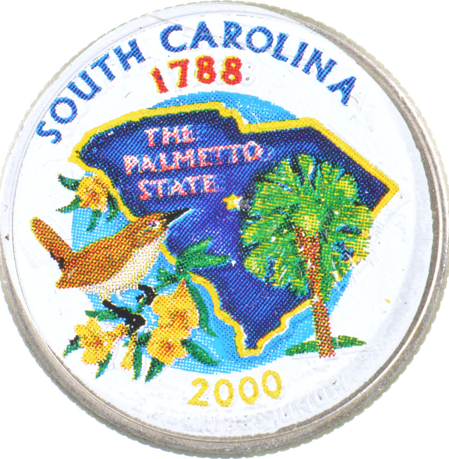 Custom - COLORIZED - 2000-P South Carolina State Quarter - High ...