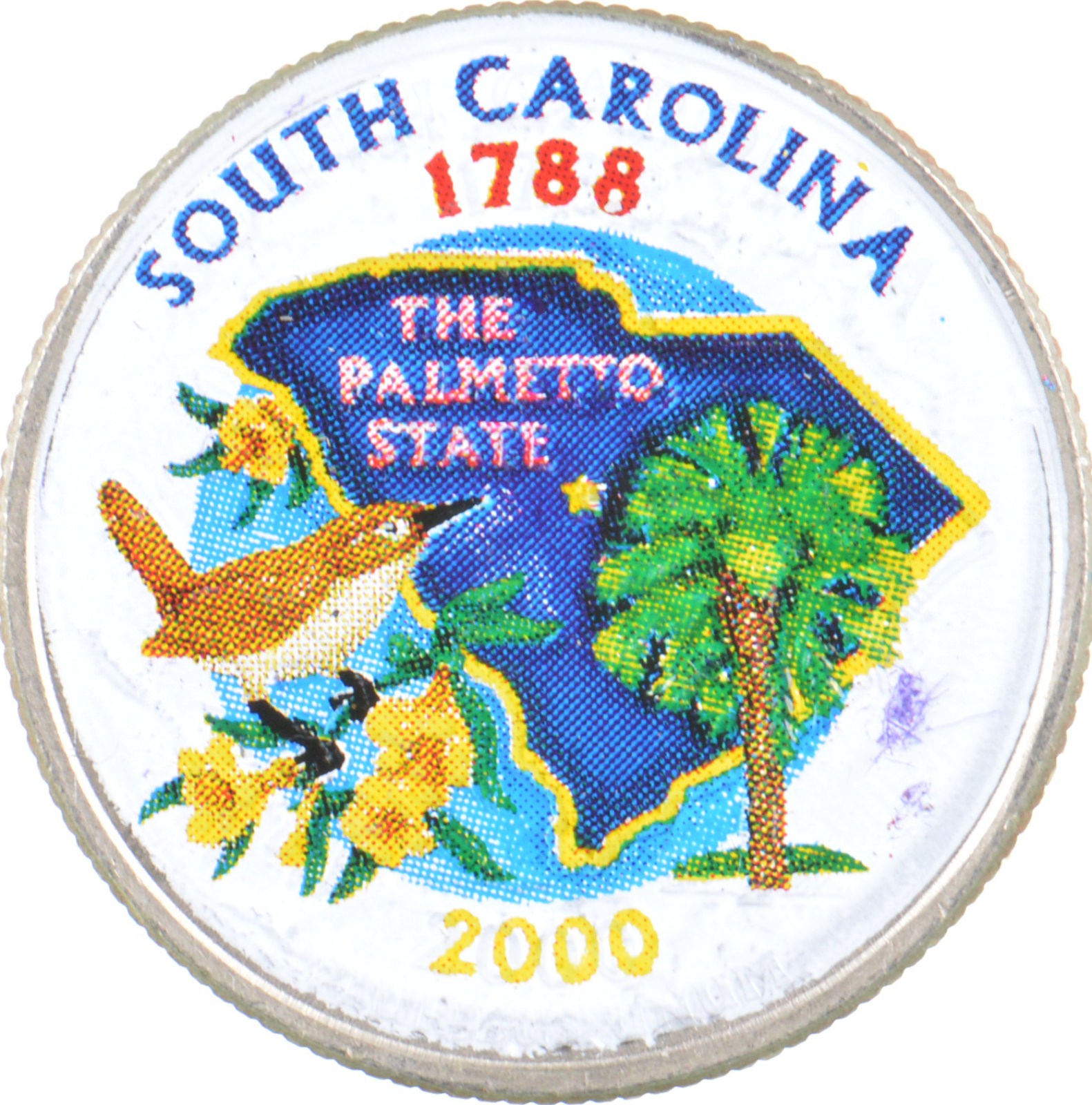 Custom - COLORIZED - 2000-P South Carolina State Quarter - High ...